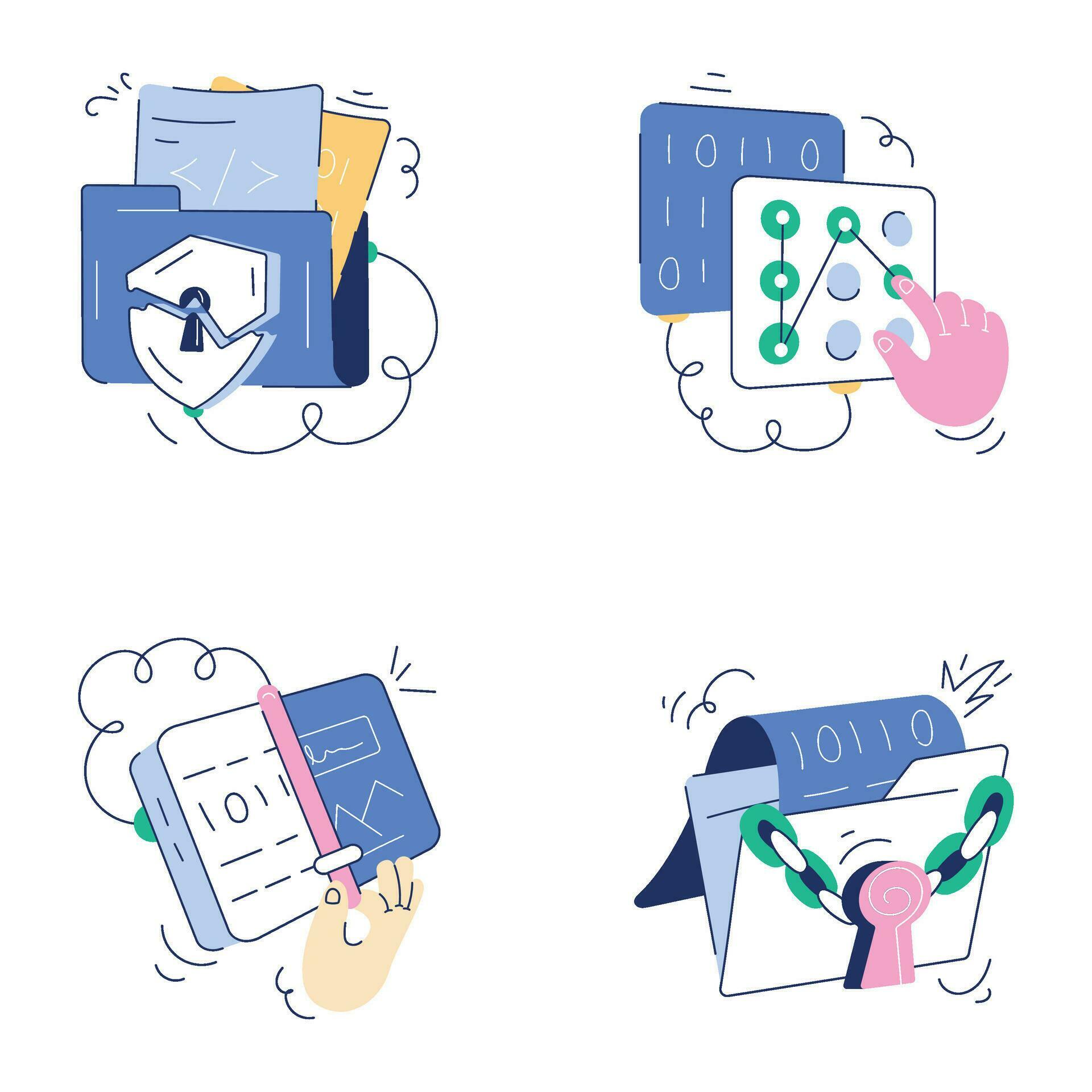 Programming Data Doodle Mini Illustrations 36156376 Vector Art at Vecteezy