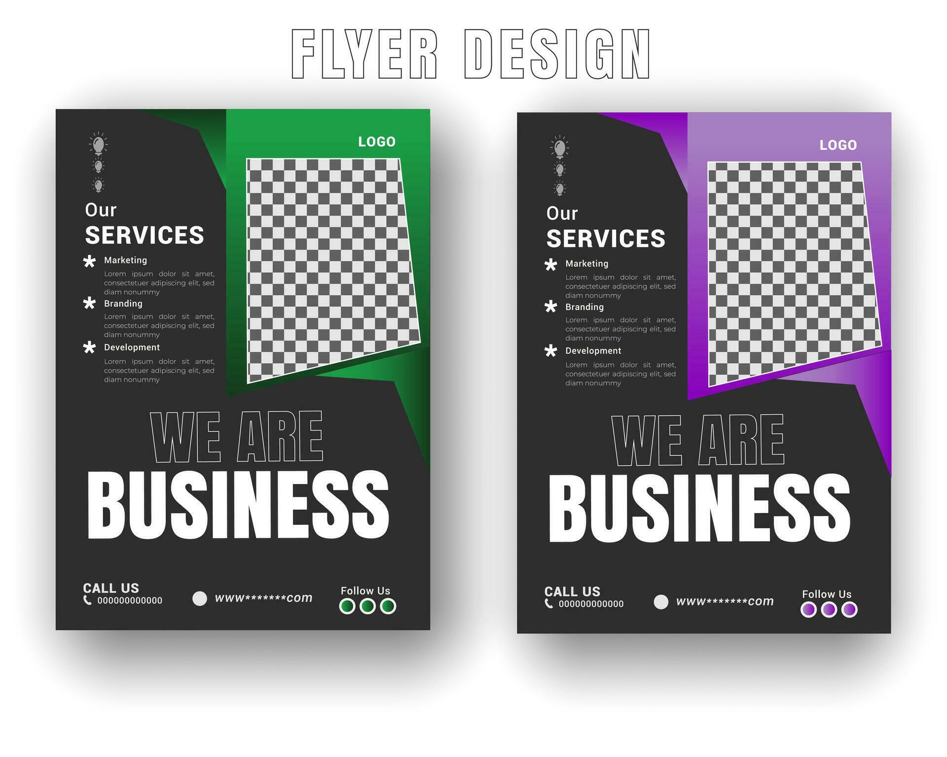 Digital business flyer and innovation solution with gradient color ...
