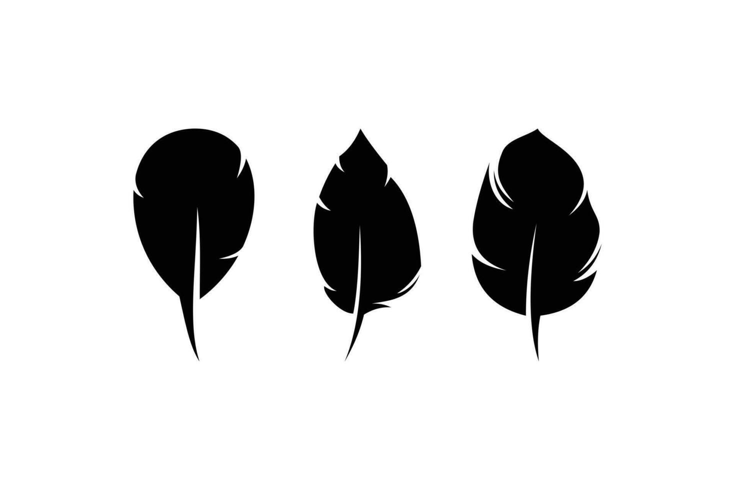 Feather vector icon logo collection. Silhouette feather pen symbol ...