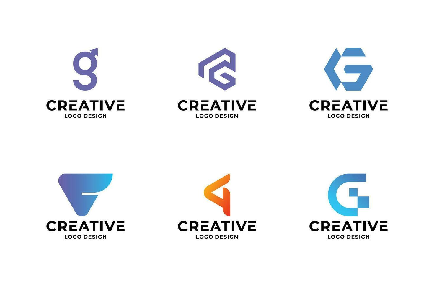 Collection of letter G logo design. Letters G logo symbol vector template. 36164449 Vector Art ...