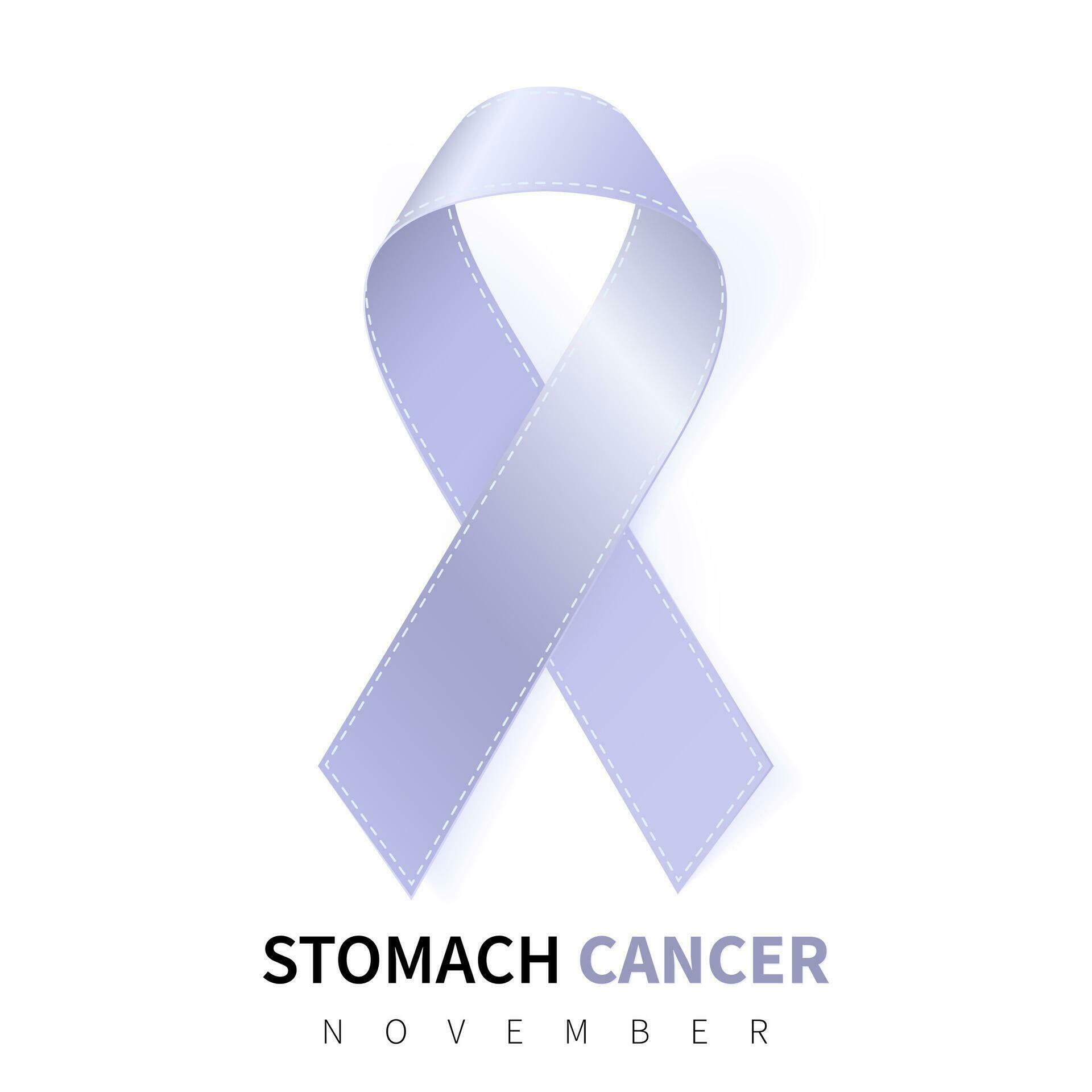 Stomach Cancer Awareness Month Realistic Periwinkle Ribbon Symbol