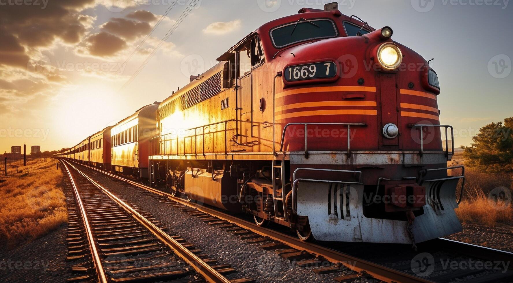 AI generated train on the rails, train on the railway, train in motion ... AI generated train on the rails, train on the railway, train in motion ...