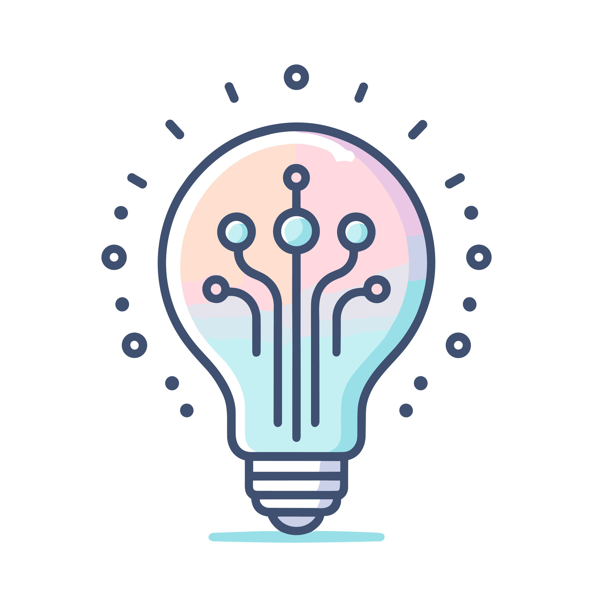 AI generated Innovative solutions filled gradient logo. Creativity business value. Light bulb ...