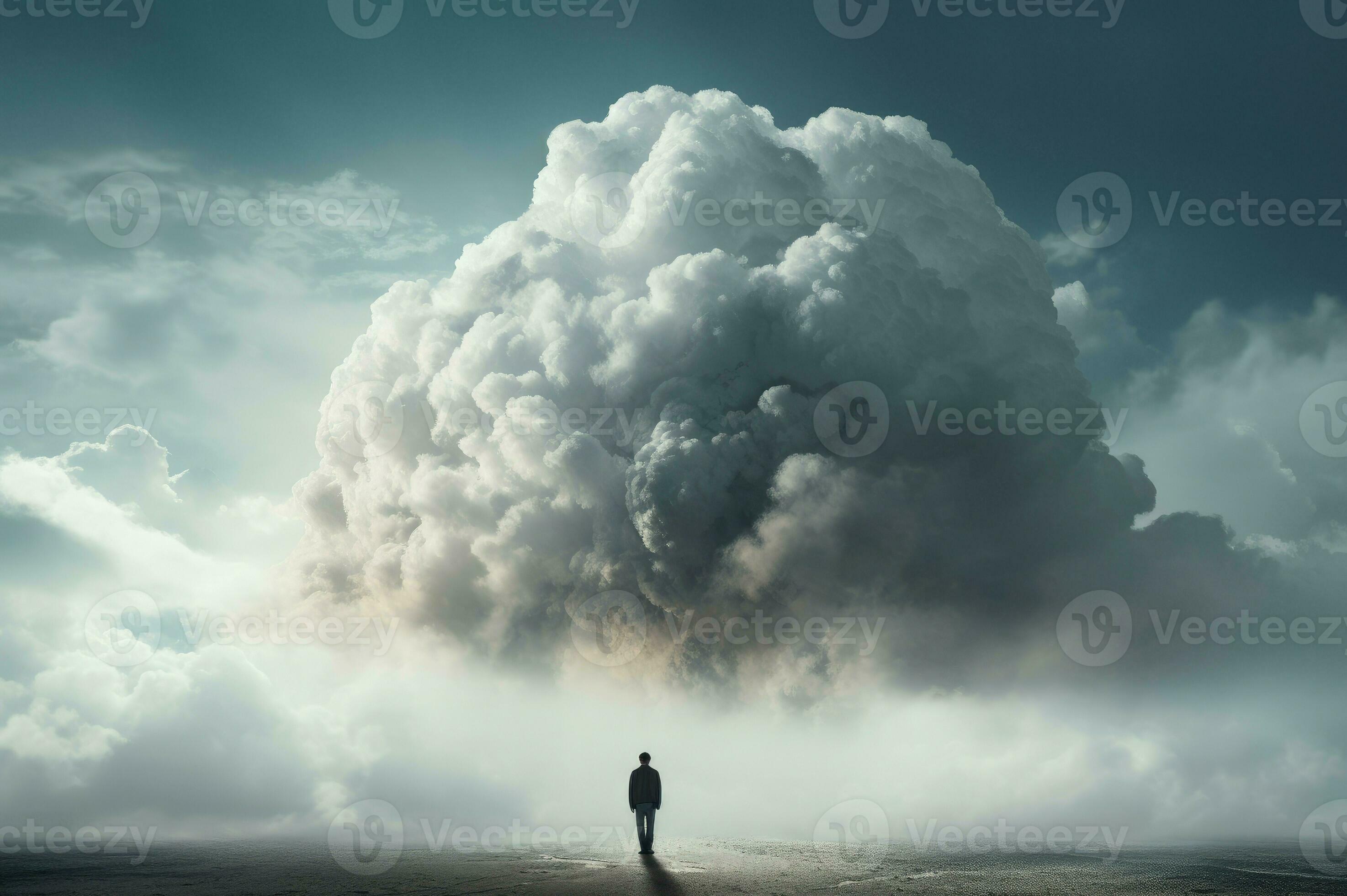 AI generated Gloomy Man depression cloud. Generate Ai 36167276 Stock ... AI generated Gloomy Man depression cloud. Generate Ai 36167276 Stock ...