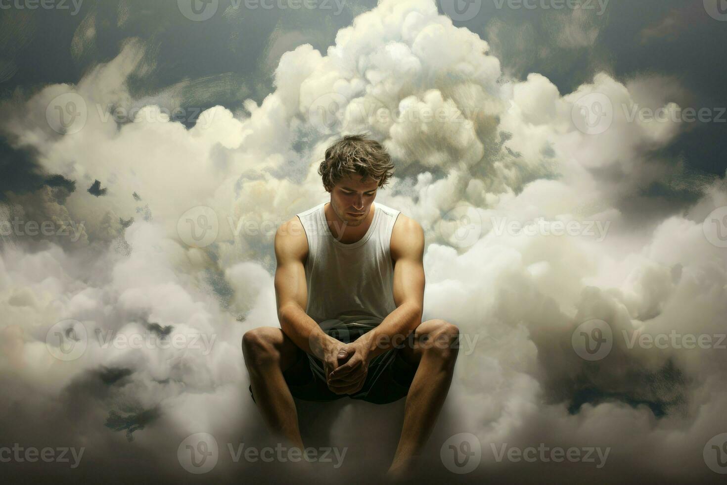 AI generated Desolate Man depression cloud. Generate Ai 36167316 Stock ... AI generated Desolate Man depression cloud. Generate Ai 36167316 Stock ...