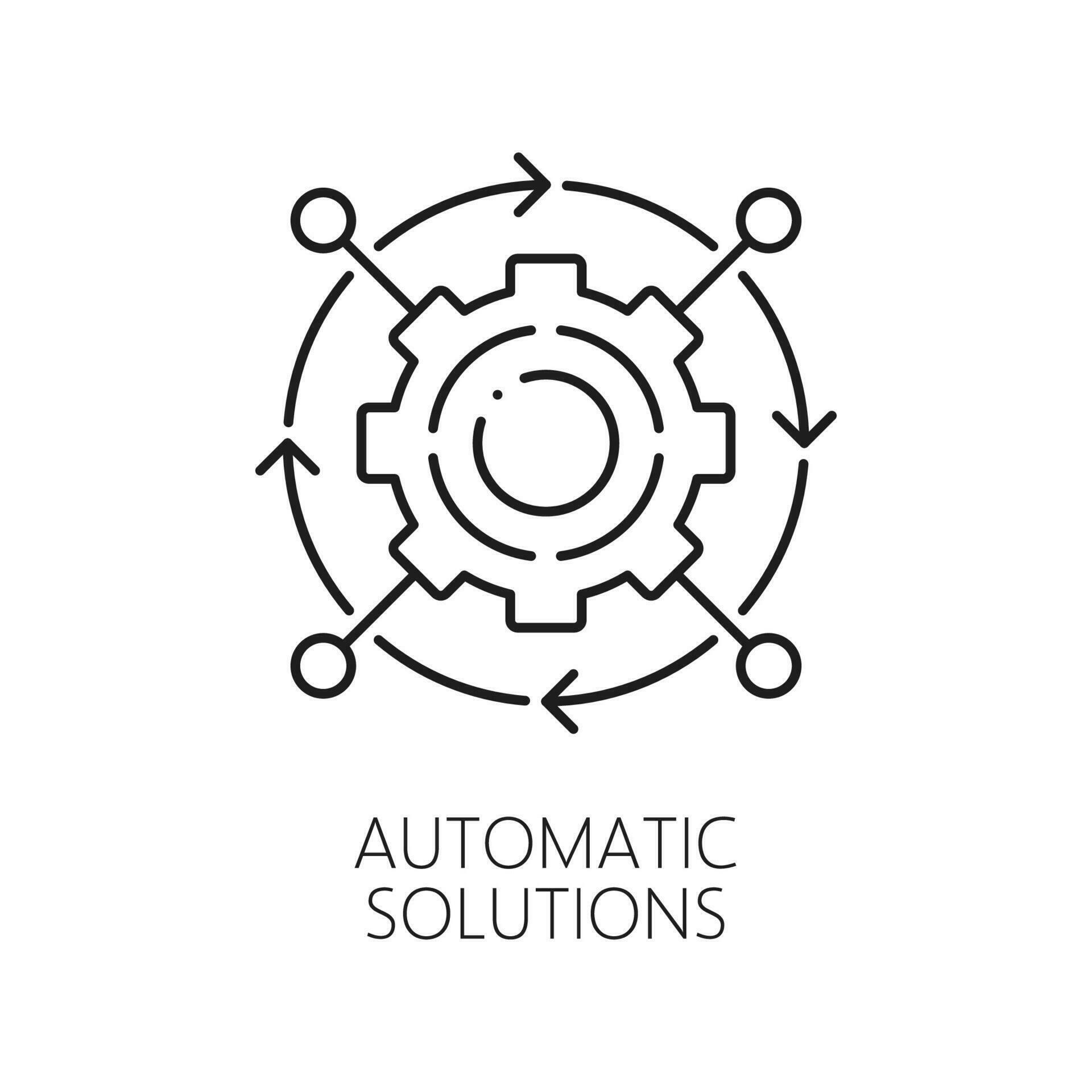 Automatic solutions, machine learning AI line icon 36167605 Vector Art ...