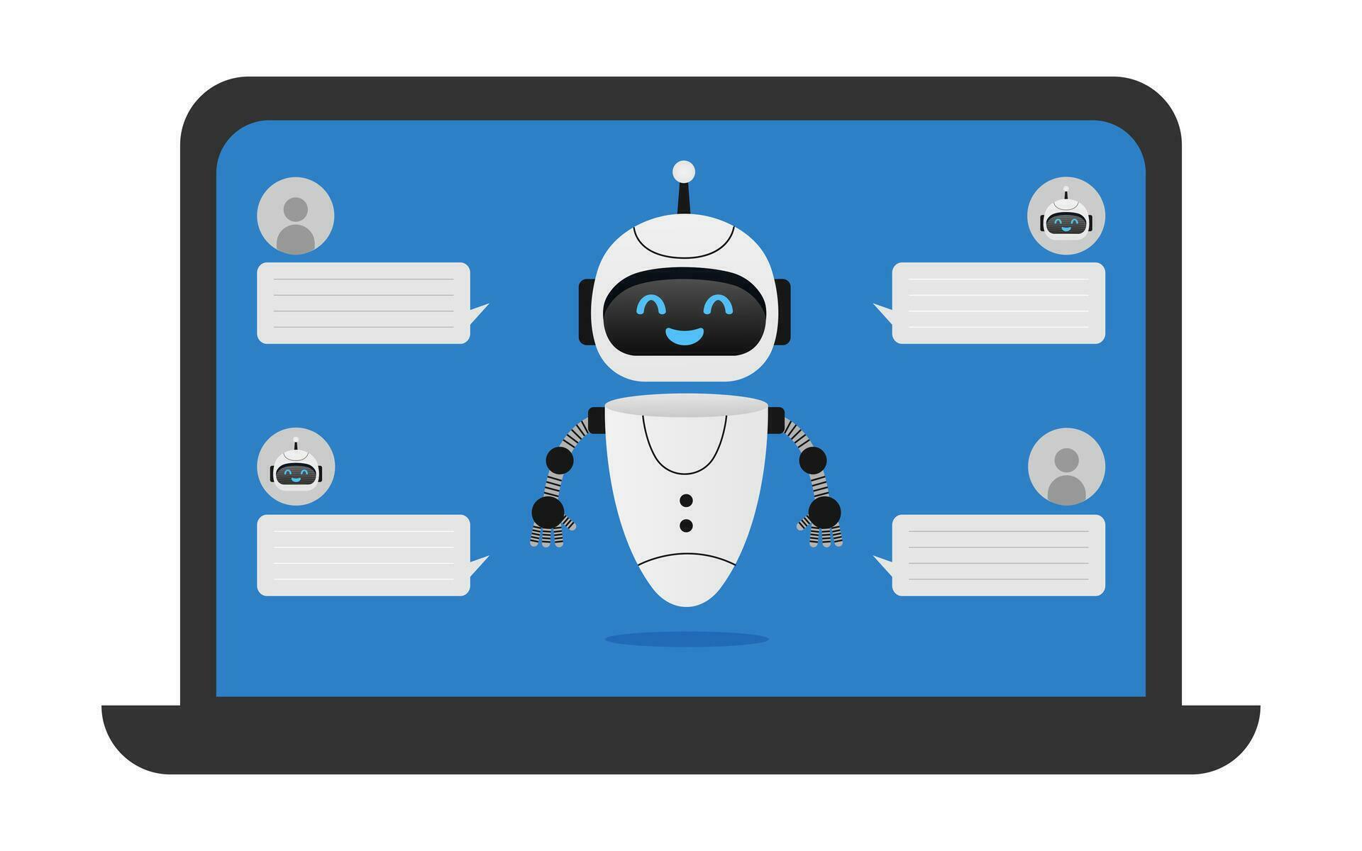 Chatbot Neural Network Ai Servers And Robots Technology Cute Chatbot Ai Character 36168024