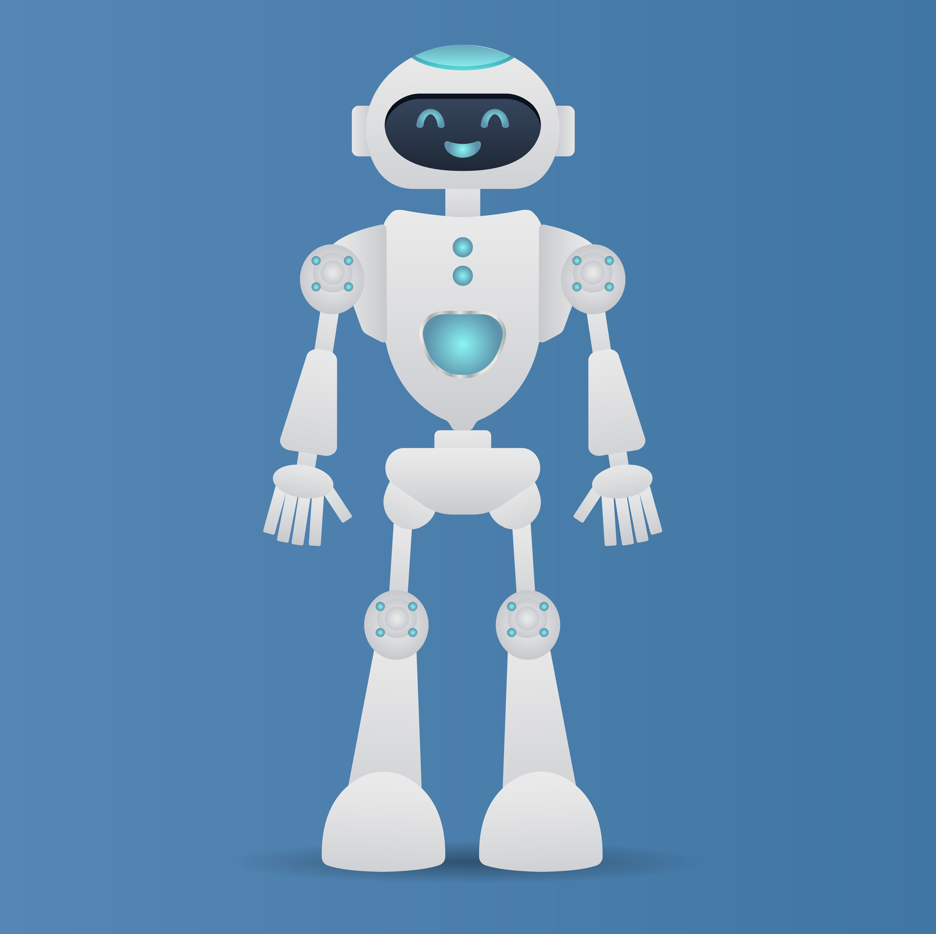 Robot Chat Bot Neural Network Ai Servers And Robots Technology Set Of Cute Robot Ai Character