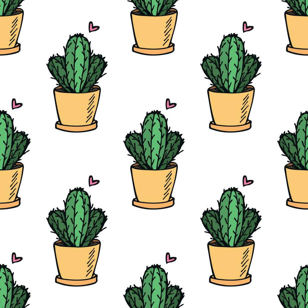sin costura modelo con cactus garabatear para decorativo imprimir, envase papel, saludo tarjetas ...