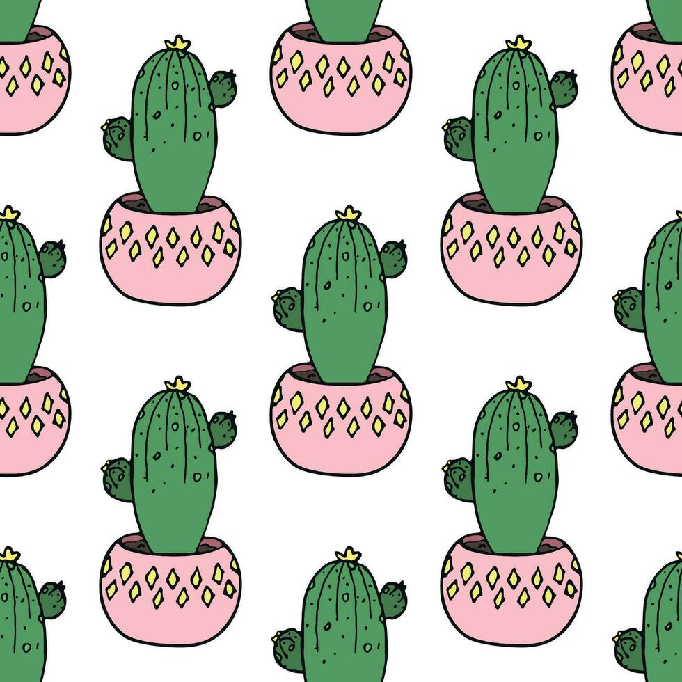 sin costura modelo con cactus garabatear para decorativo imprimir, envase papel, saludo tarjetas ...