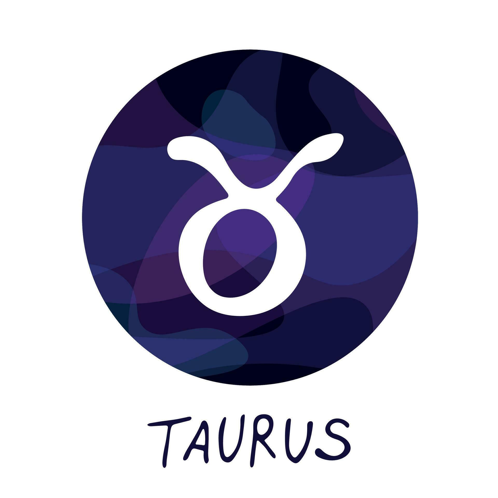 Hand Drawn Taurus Zodiac Sign In Round Frame Astrology Doodle Clipart