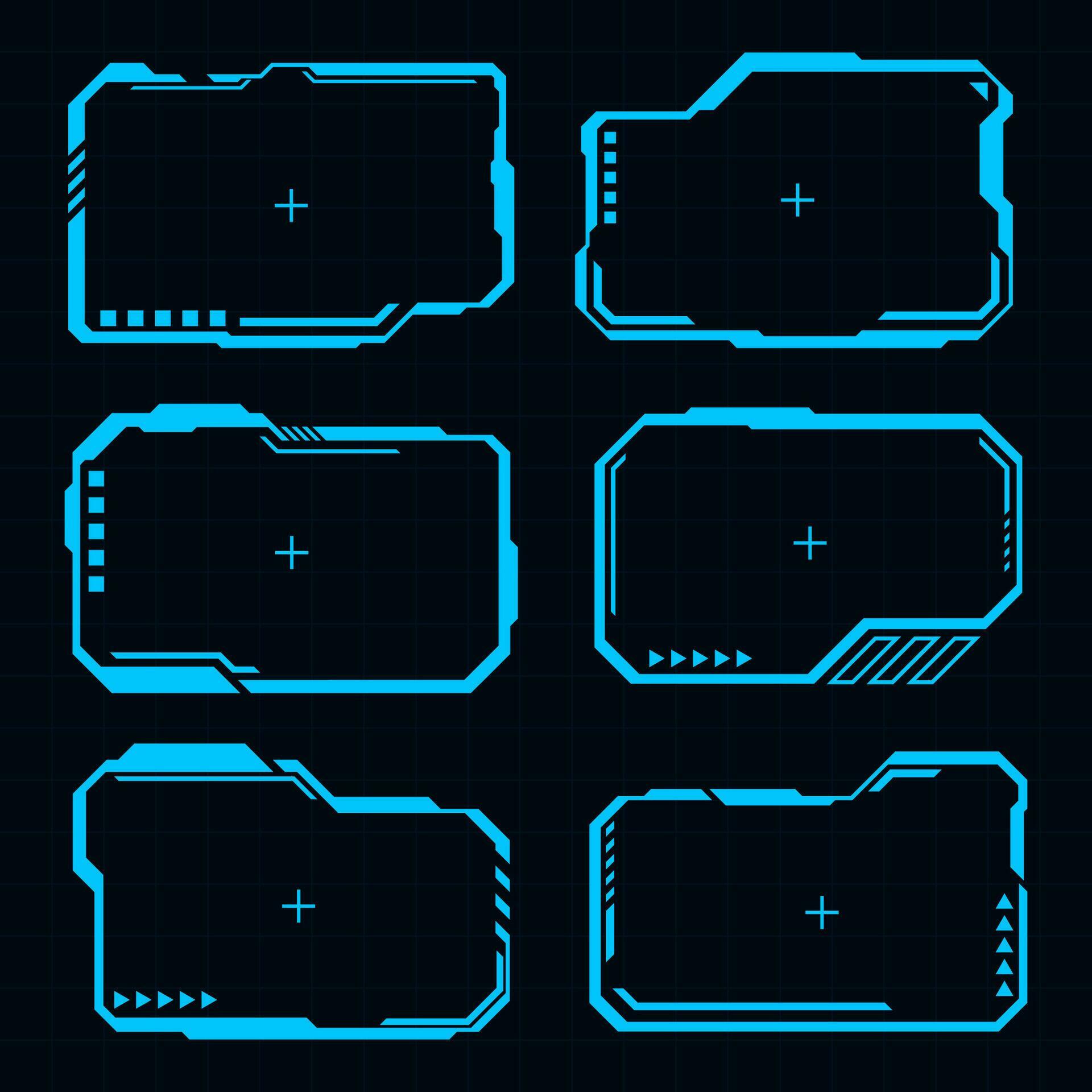 Vector HUD frame technology futuristic interface element. Focus sci-fi square shape design ...