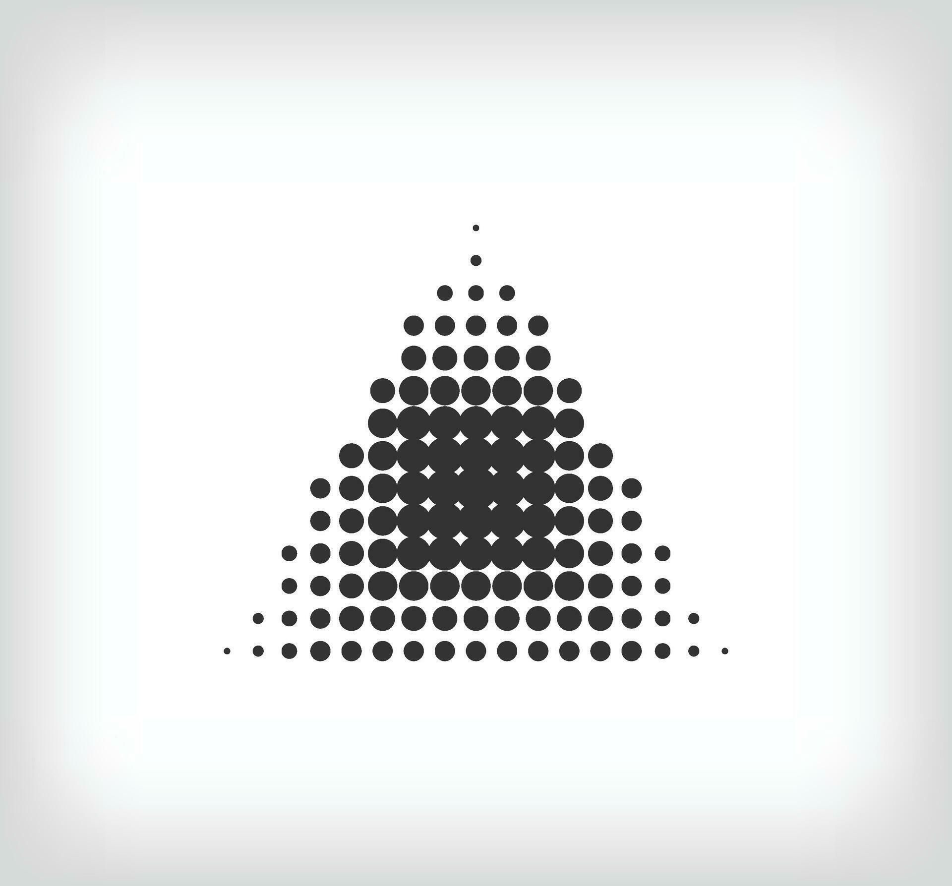 Dotted triangular shape. Geometric triangle pixel. Integrative and ...