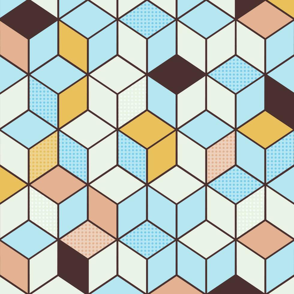 Seamless vector geometric color pattern background. Full color modern ...