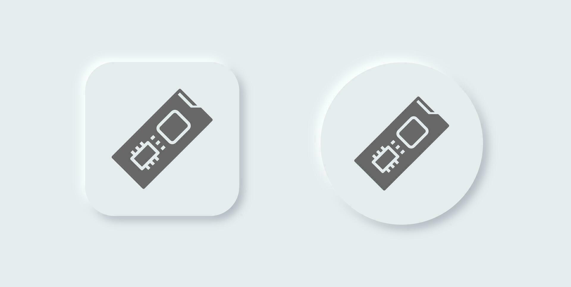 Ssd Solid Icon In Neomorphic Design Style Drive Signs Vector