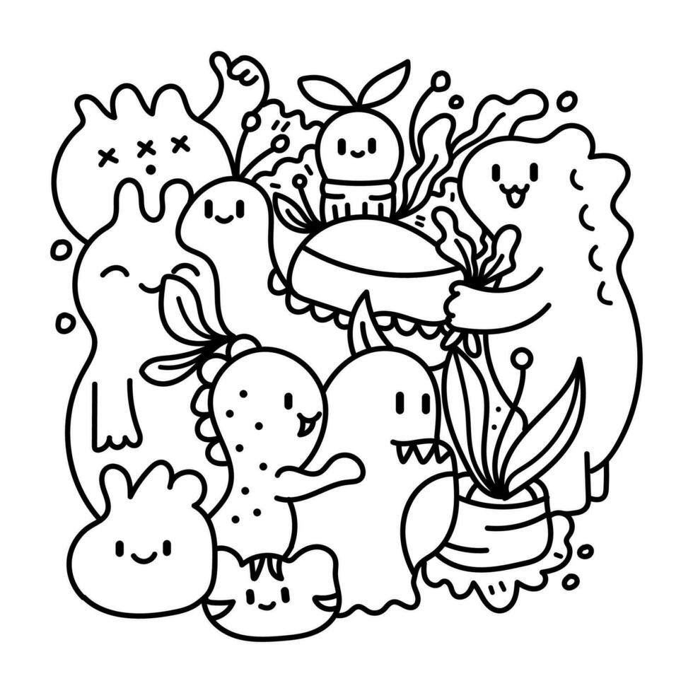 Kawaii Doodle Coloring Pages Printable