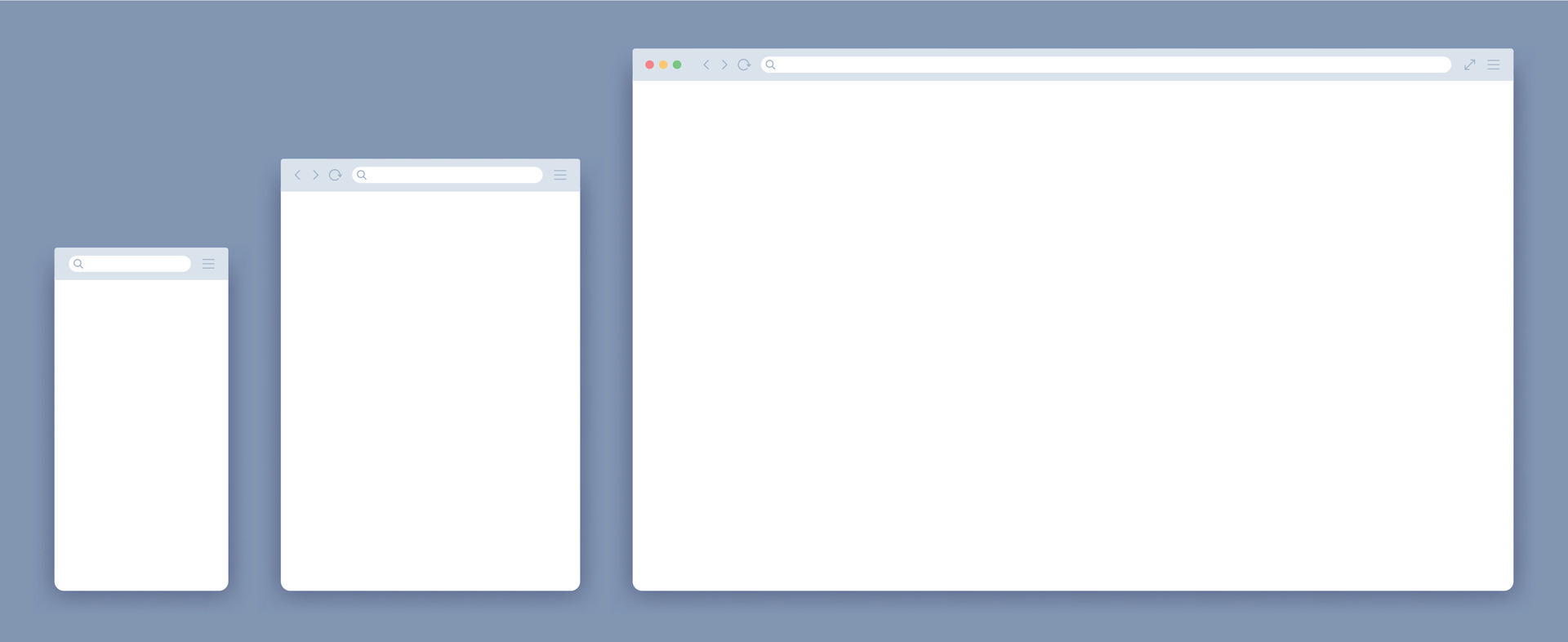 Browser mockups. Website window for different devices as desktop ...