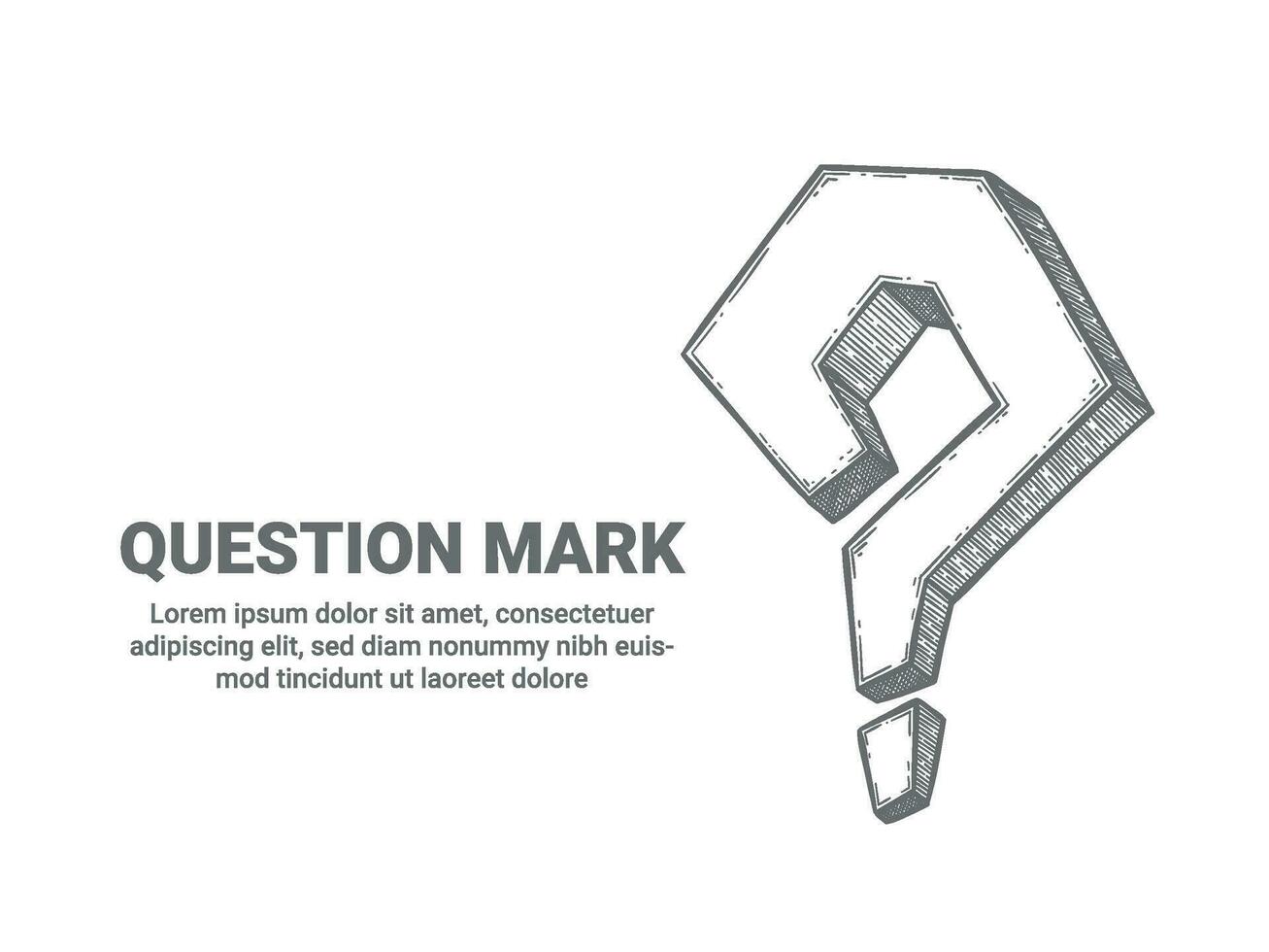 Question mark. Sketch interrogative symbol ask help support. Faq ...