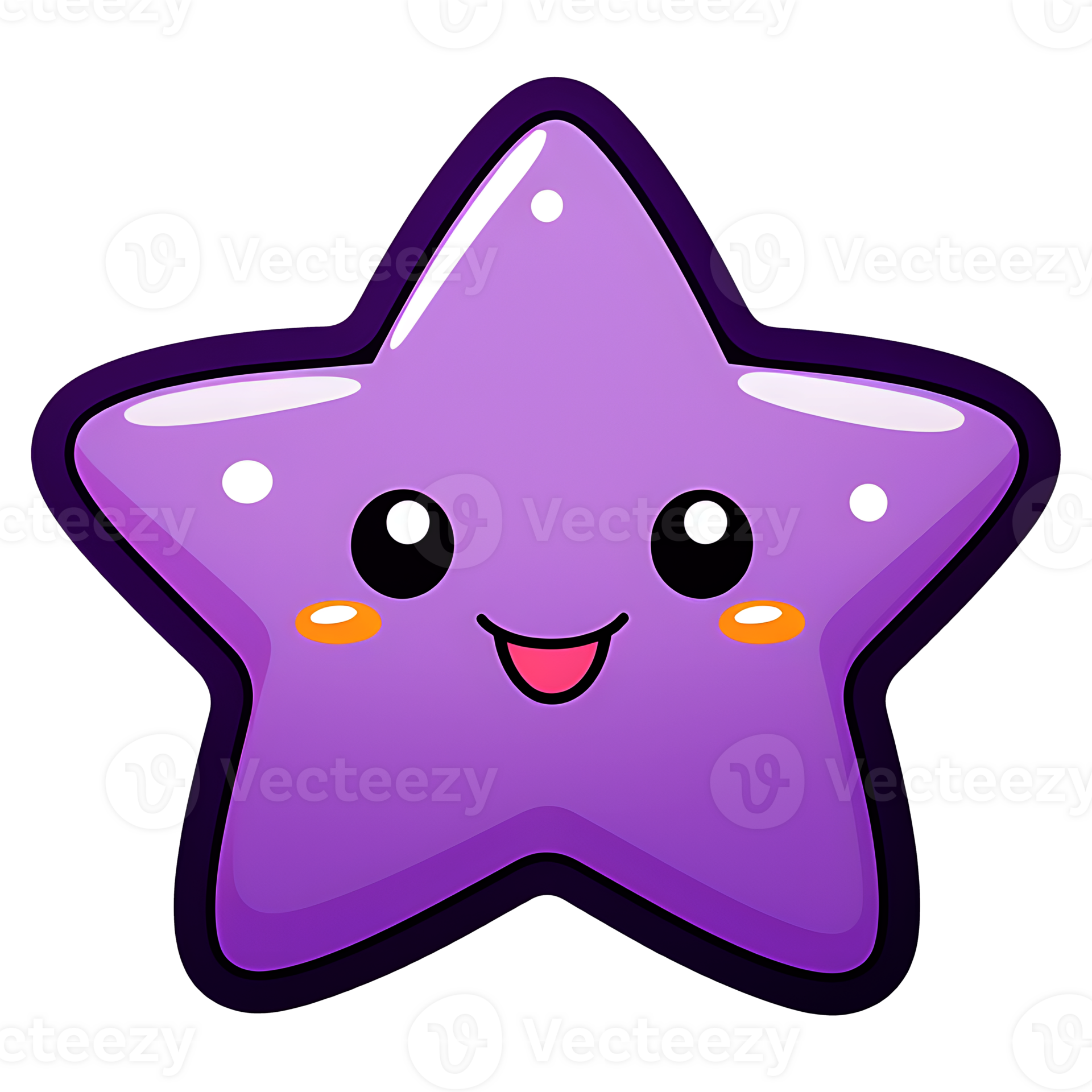 AI generated cute kawaii star clipart kids illustration for sticker design 36181643 PNG