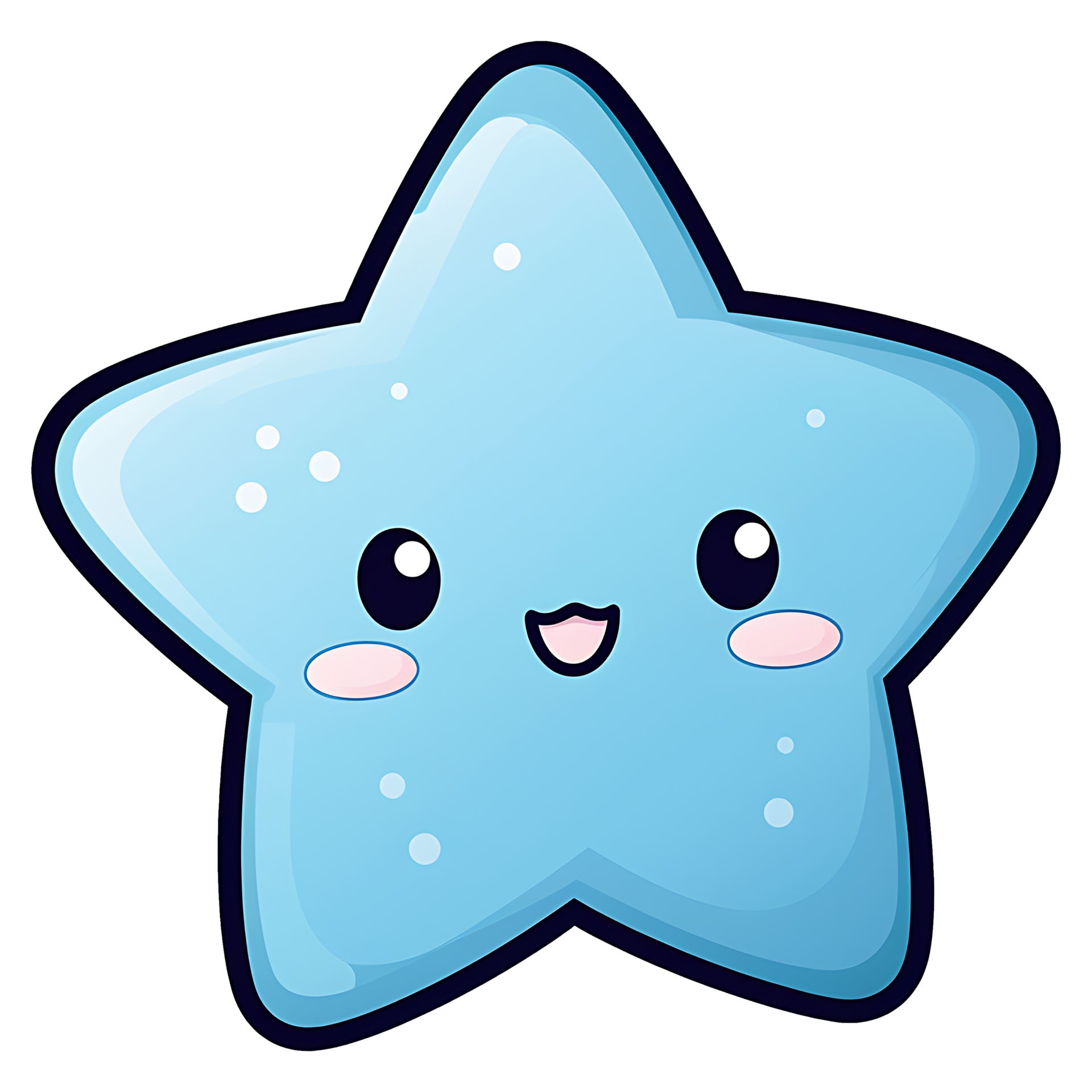 AI generated cute kawaii star clipart kids illustration for sticker design 36181647 PNG