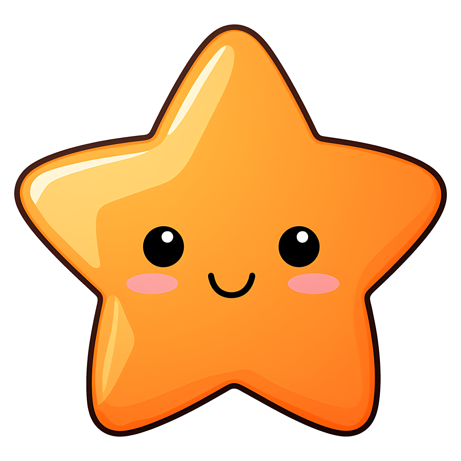 AI generated cute kawaii star clipart kids illustration for sticker design 36181651 PNG