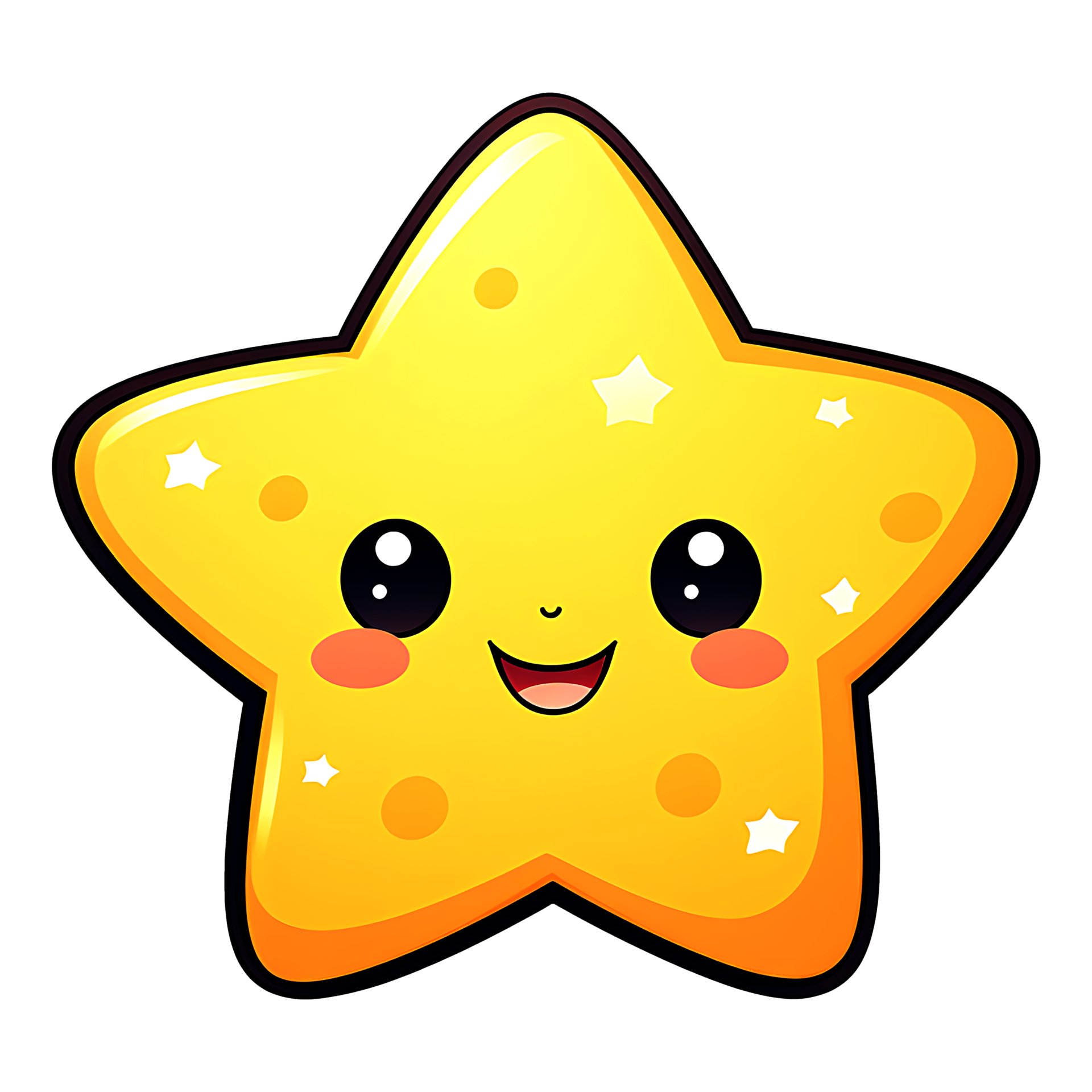 AI generated cute kawaii star clipart kids illustration for sticker design 36181652 PNG