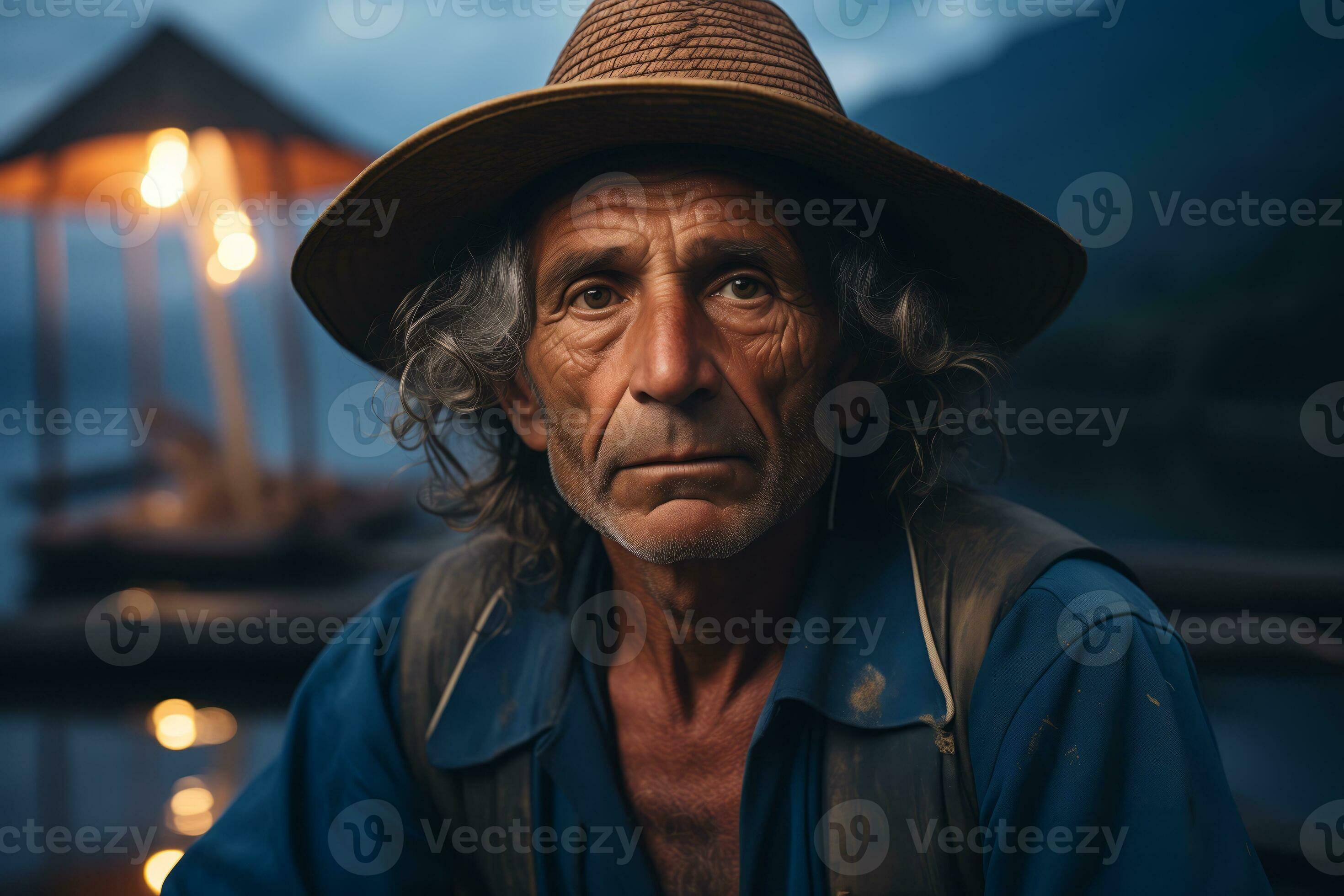 AI generated Close-up photo of a fisherman. Generative AI 36182204 ...