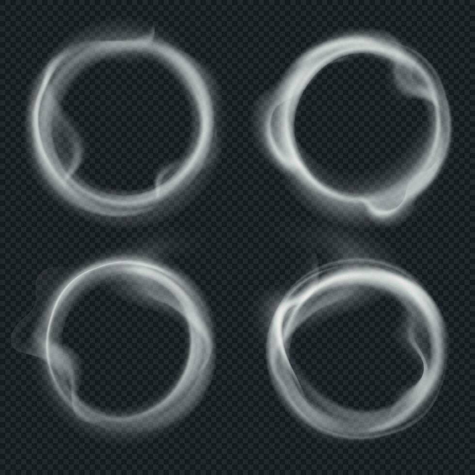 Smoke Rings Abstract Realistic Vape Round Symbol Steam Frame After