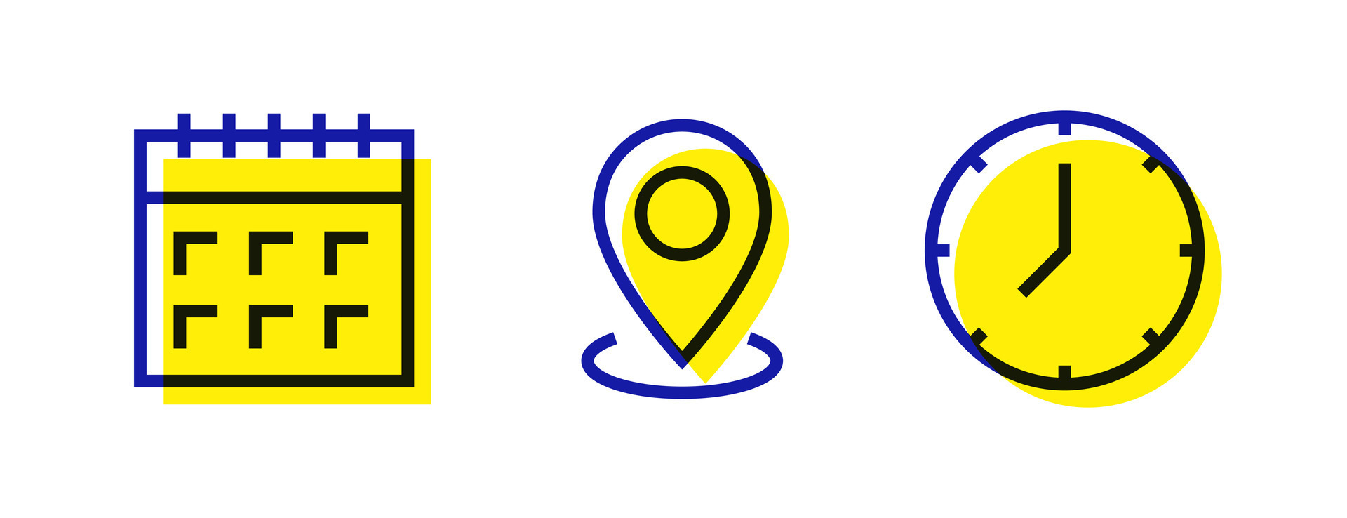 Date Time Location Icon In Flat Style Event Message Vector