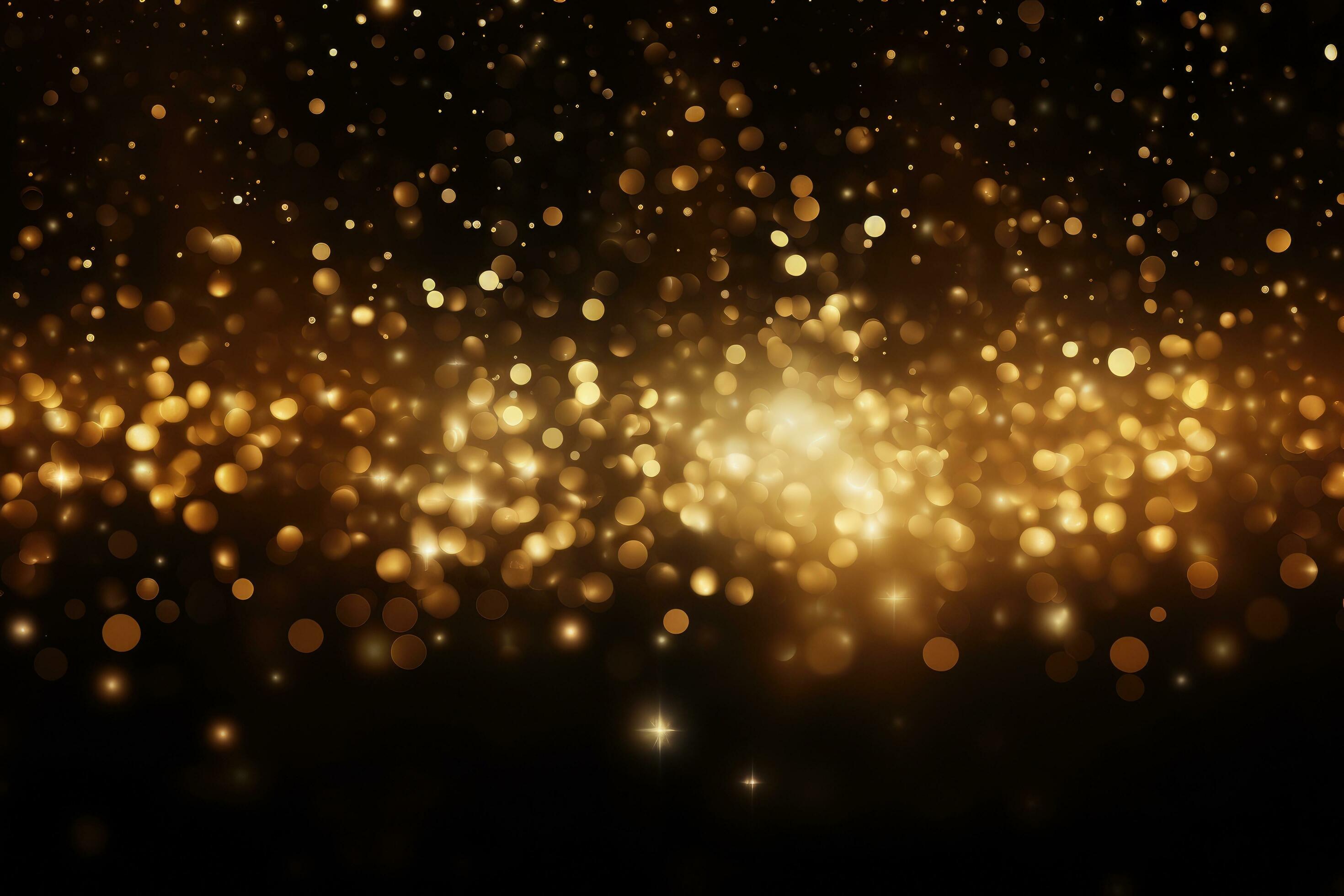 AI generated Abstract gold bokeh background. Christmas and New Year concept, Festive golden ...
