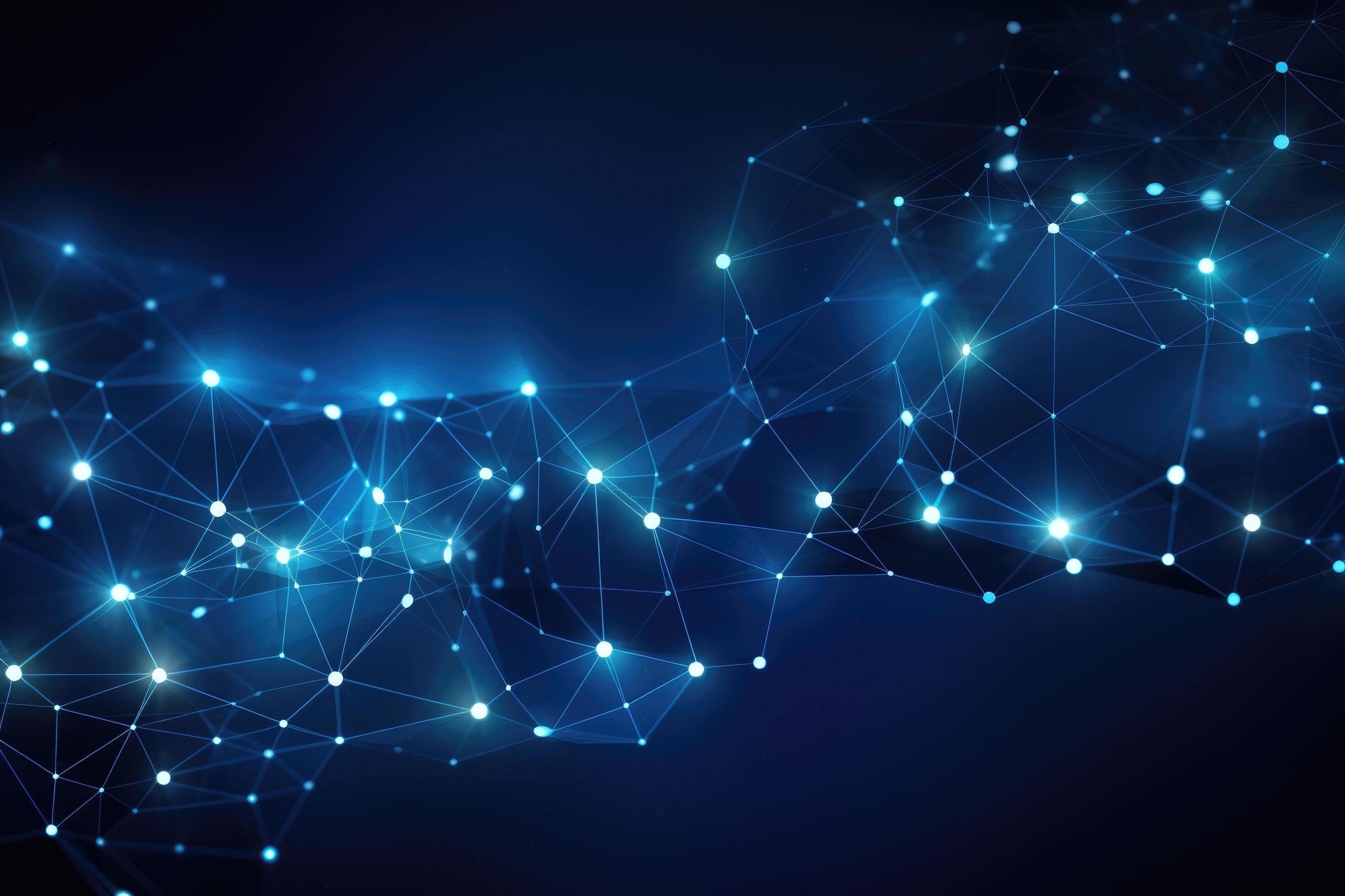 AI generated Abstract blue technology background with connection lines and dots. Vector ...