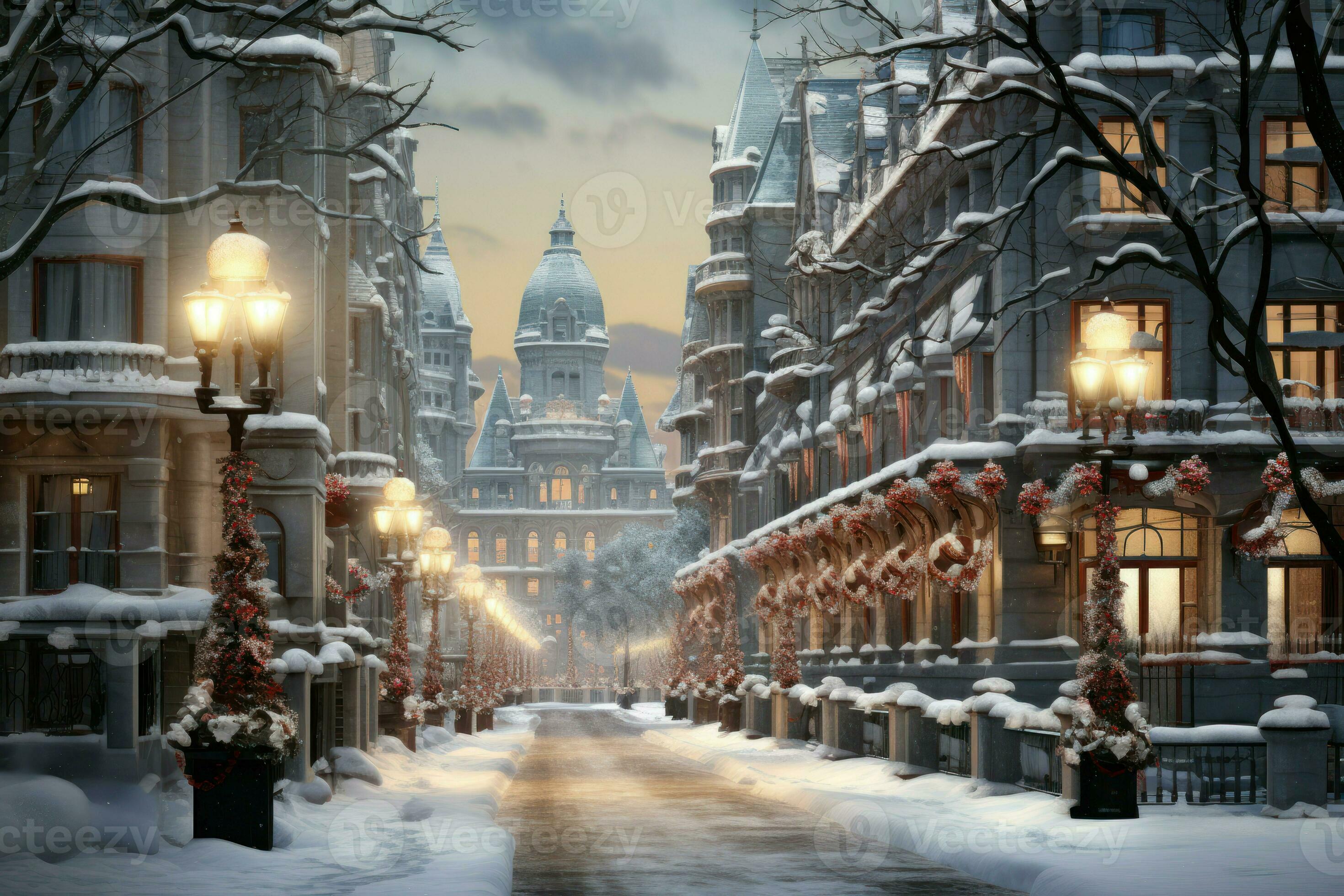 AI generated Snow-Covered Architecture - Generative AI 36196353 Stock ...