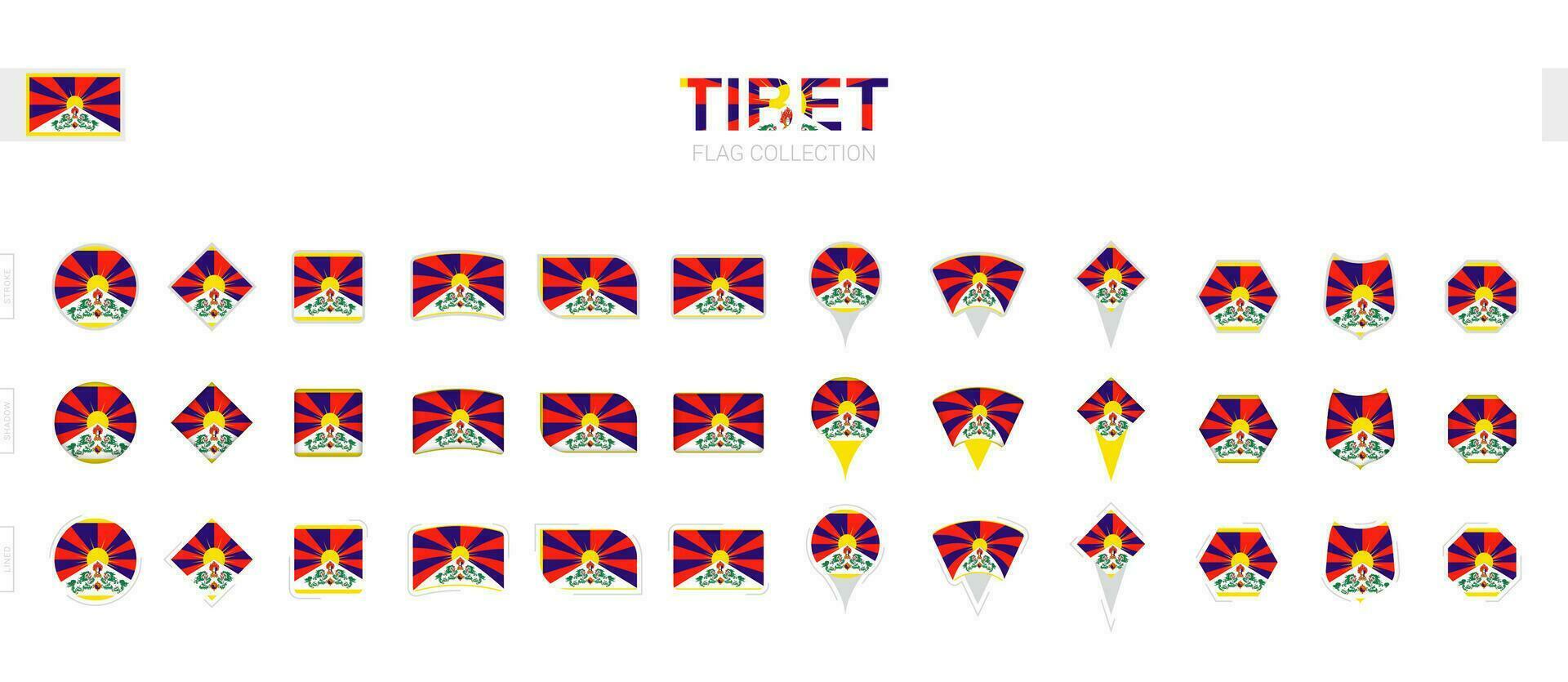 Large collection of Tibet flags of various shapes and effects. 36197270 Vector Art at Vecteezy