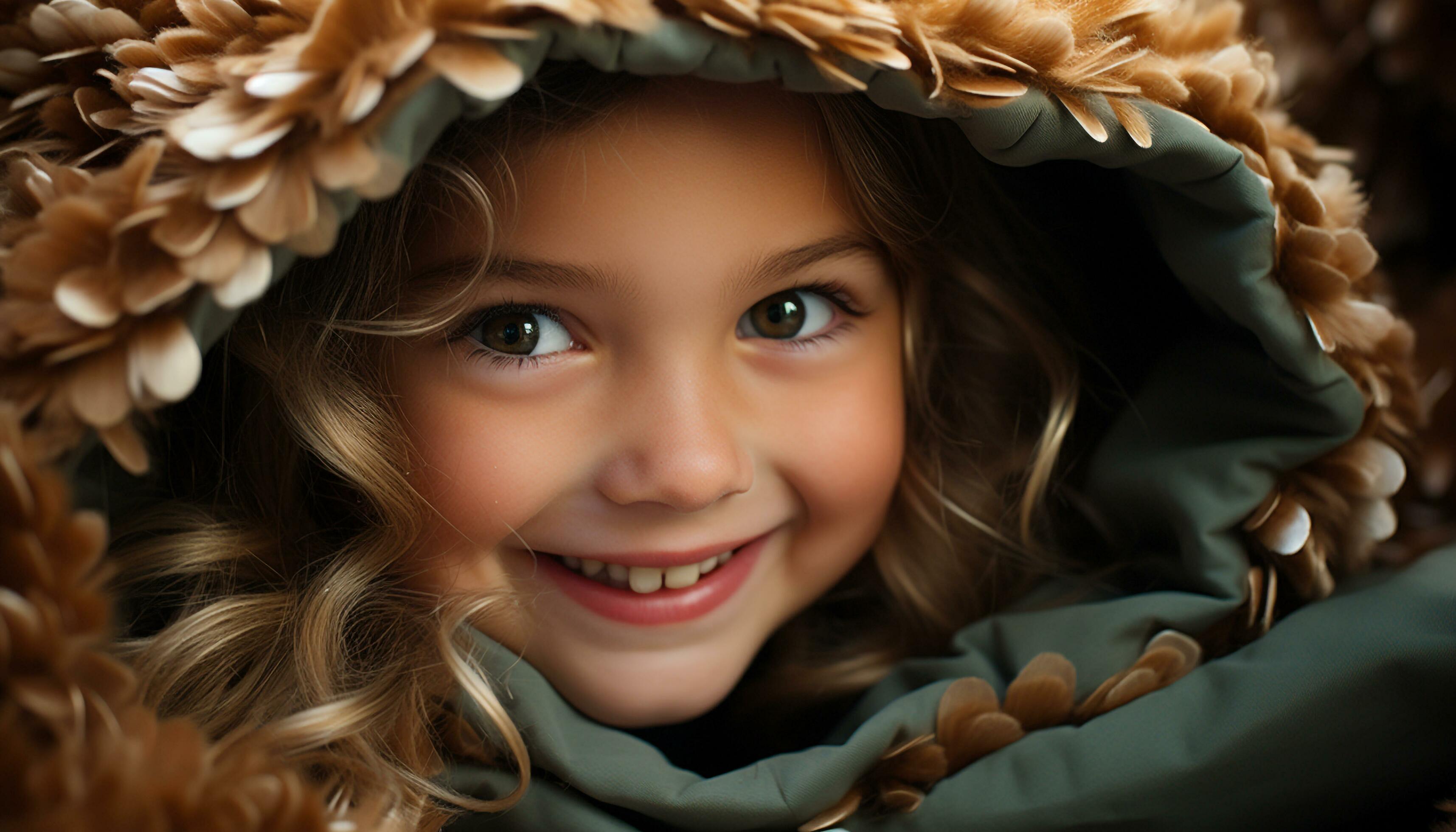 AI generated Smiling child, cute and cheerful, happiness in portrait ...