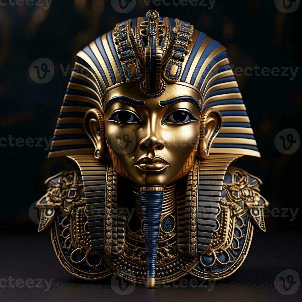 AI generated Ancient Egyptian sculpture a gold idol of a pharaoh ...