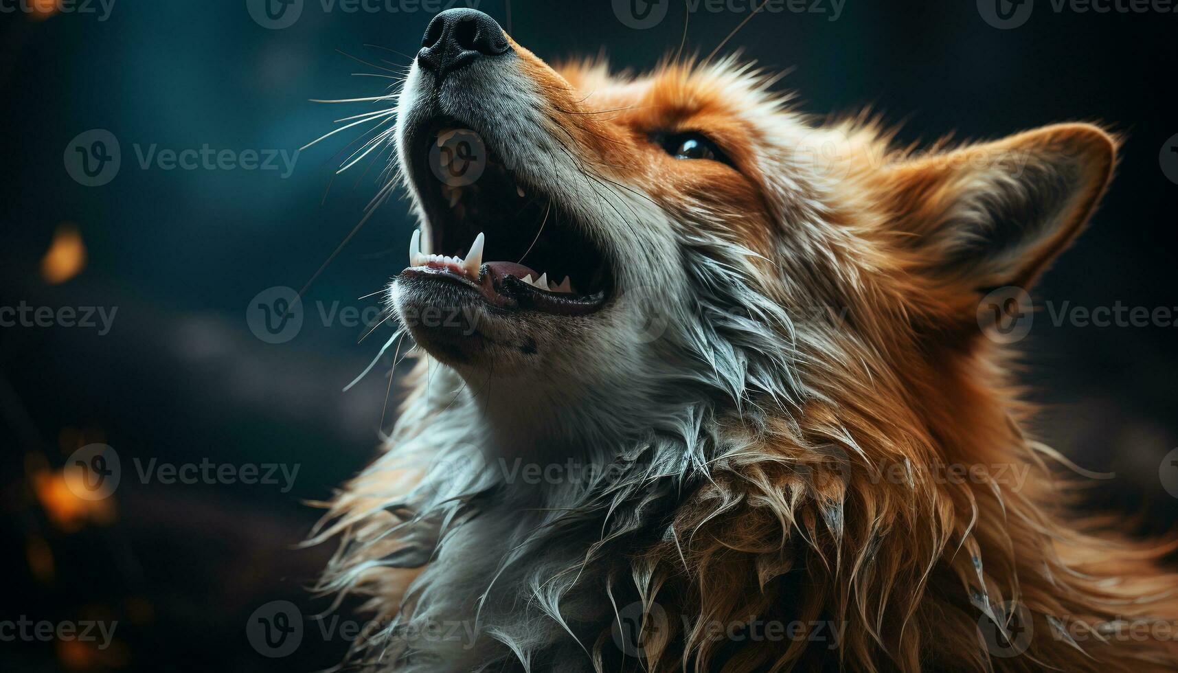 AI generated Cute puppy sitting outdoors, looking playful with fluffy ...