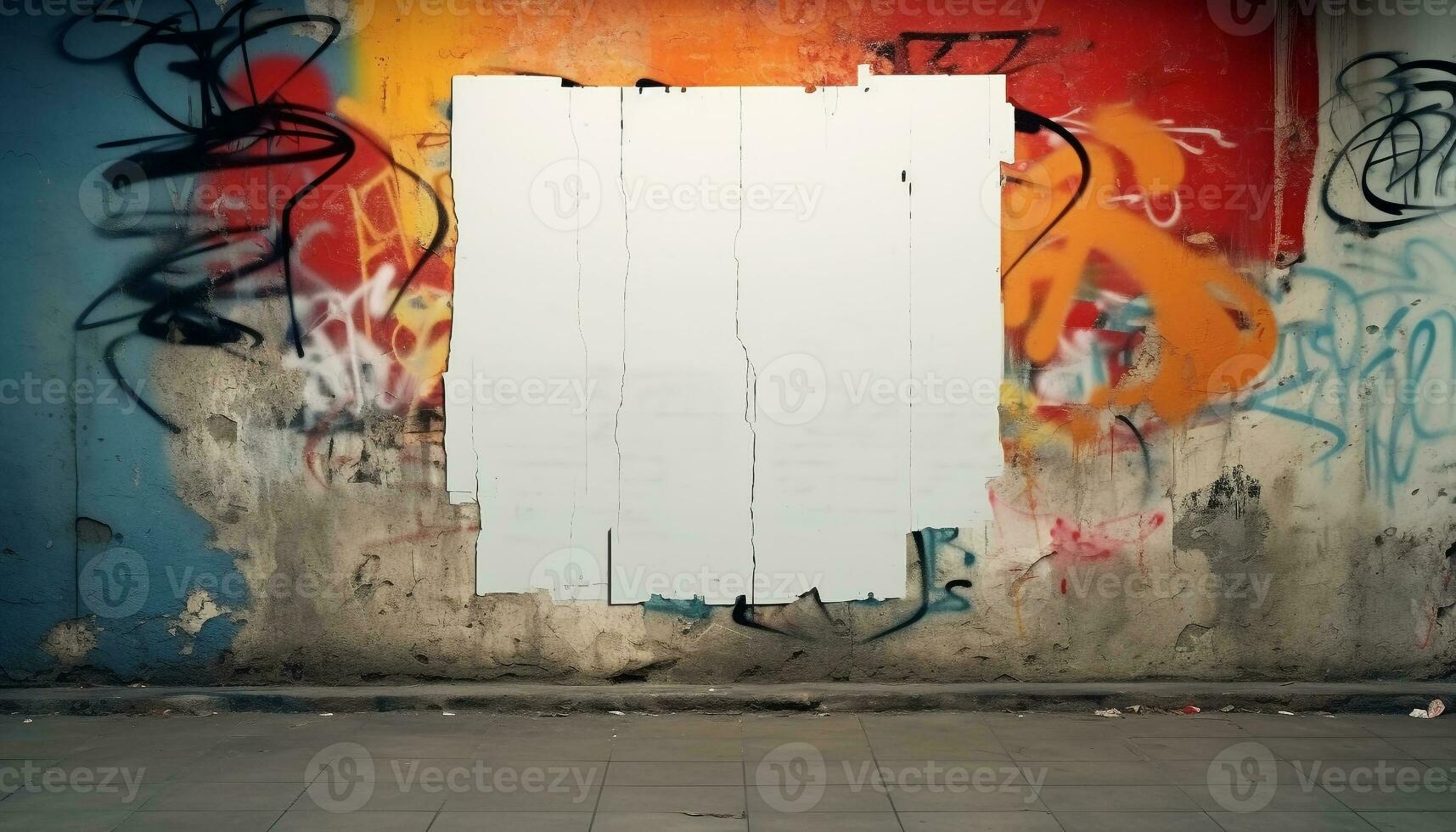 AI generated Graffiti wall showcases creativity in abandoned building ... AI generated Graffiti wall showcases creativity in abandoned building ...