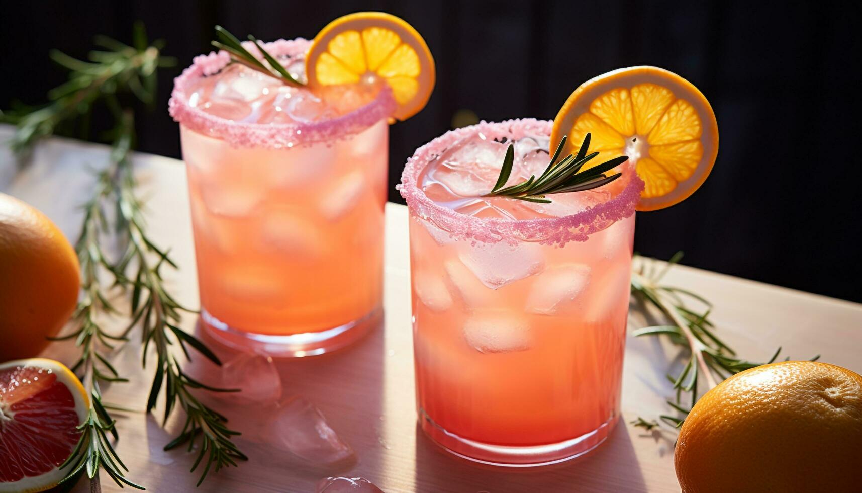 AI generated Refreshing citrus cocktail on wooden table, summer vibes generated by AI 36210565 ...