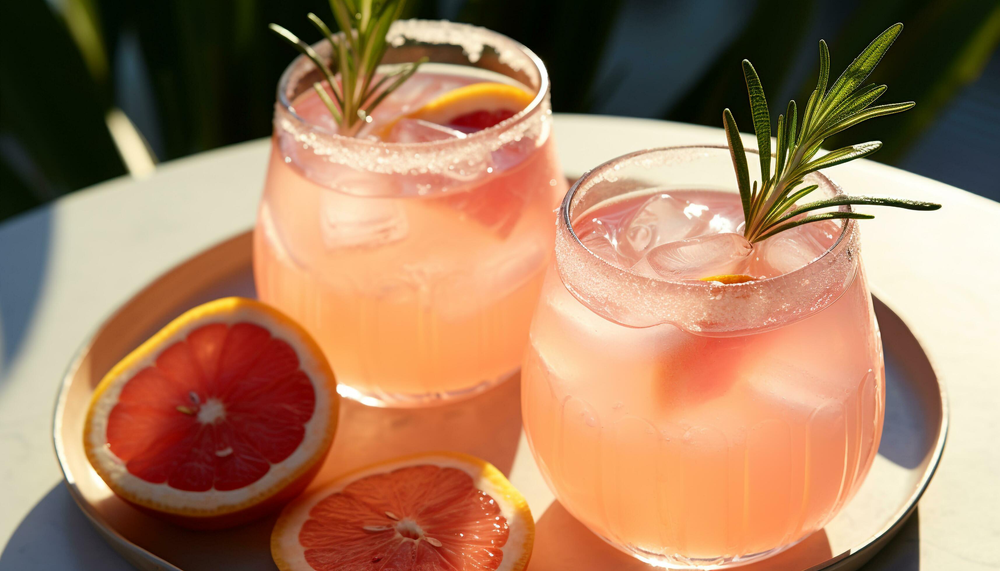 AI generated Refreshing citrus cocktail on wooden table in summer generated by AI 36210586 Stock ...