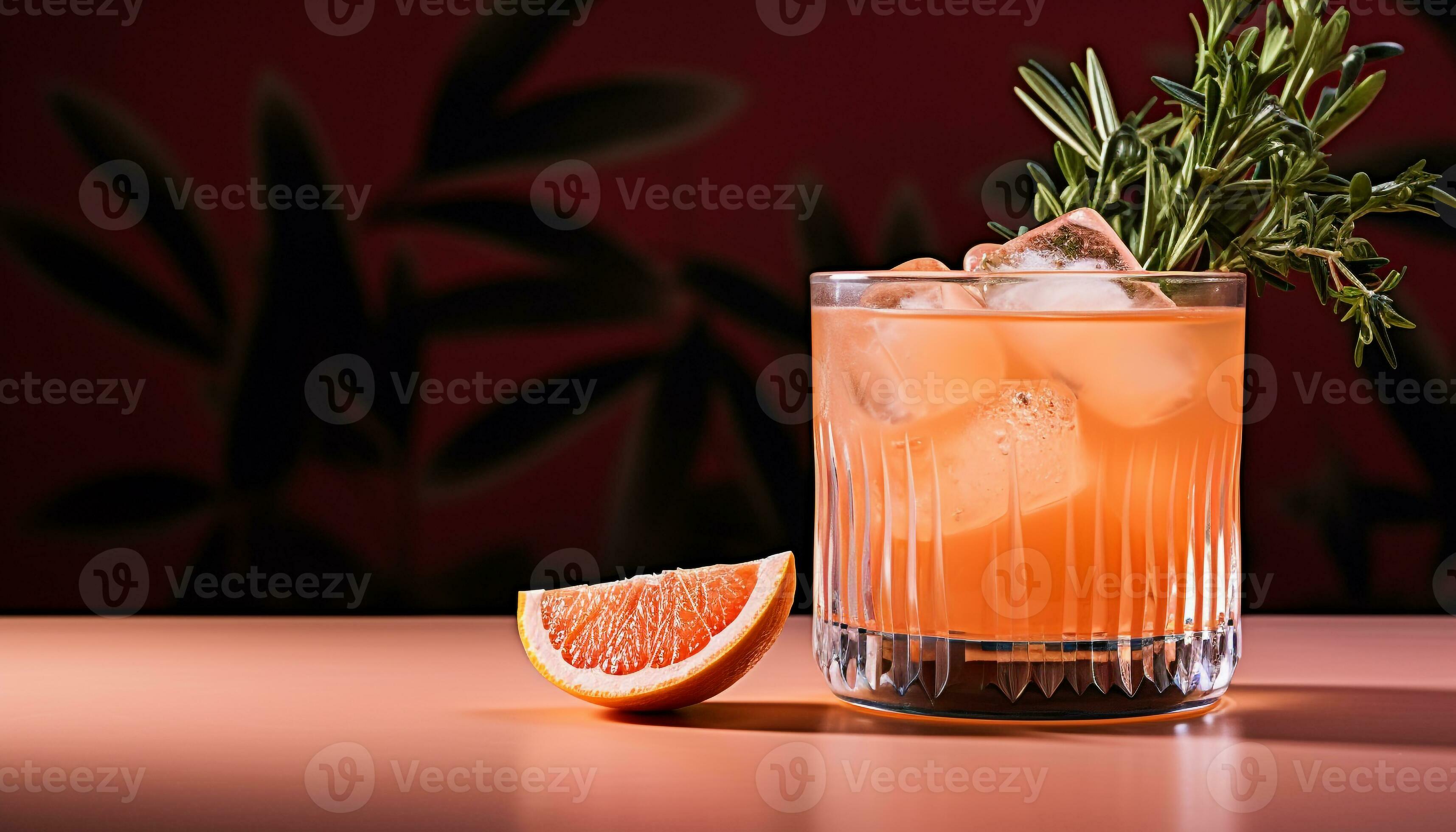 AI generated Refreshing cocktail with citrus fruit, ice, and glass generated by AI 36210603 ...