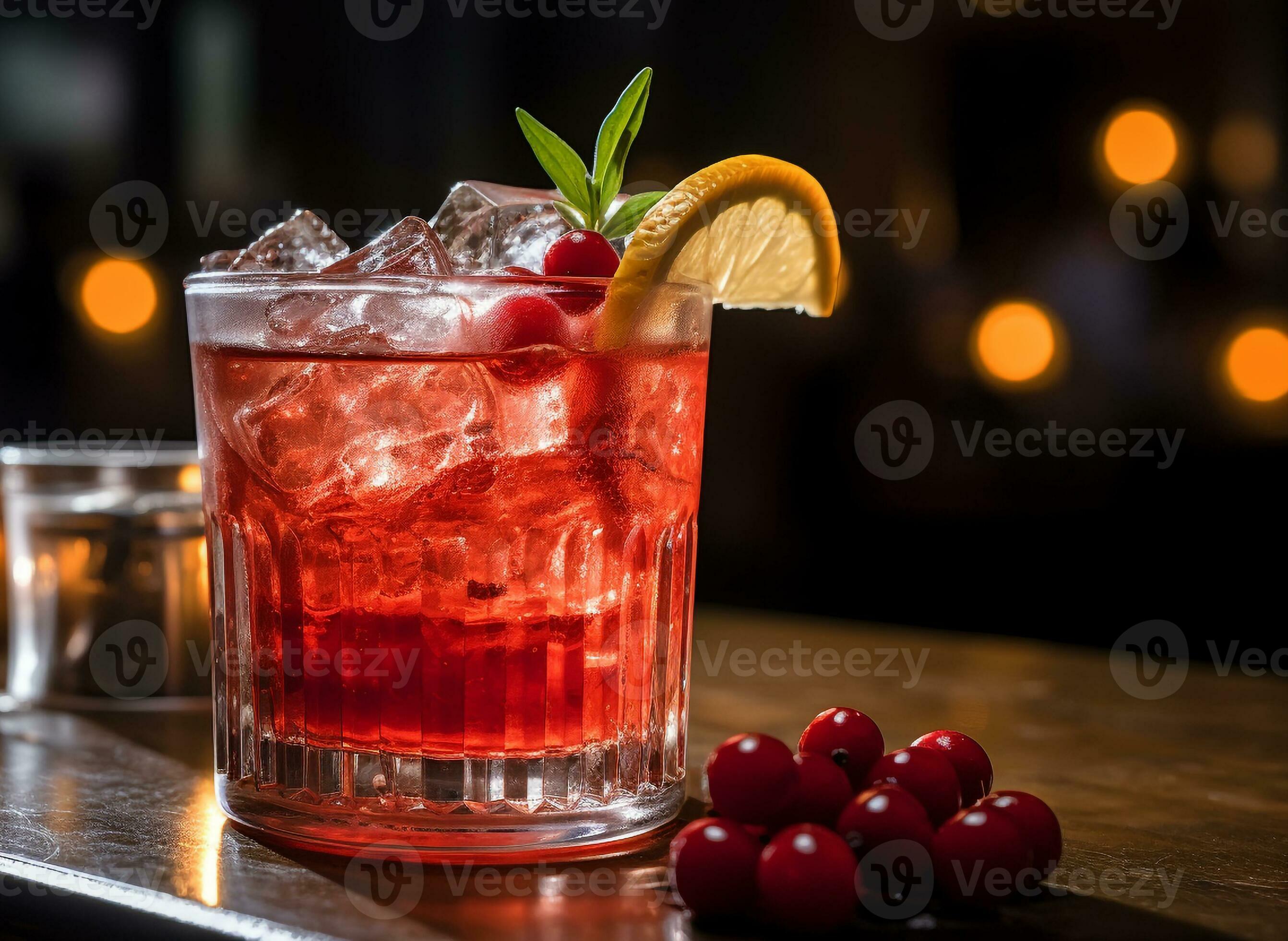 AI generated Refreshing cocktail on wooden table, perfect for summer generated by AI 36210610 ...