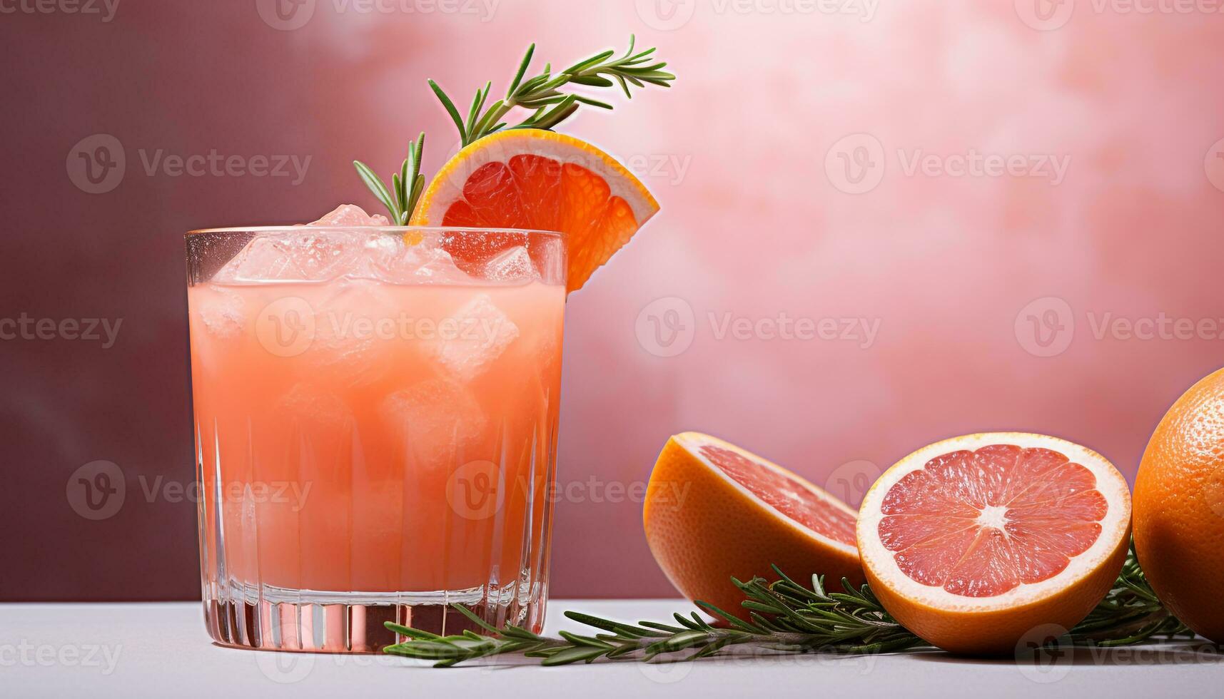 AI generated Refreshing citrus cocktail on wooden table, summer celebration generated by AI ...