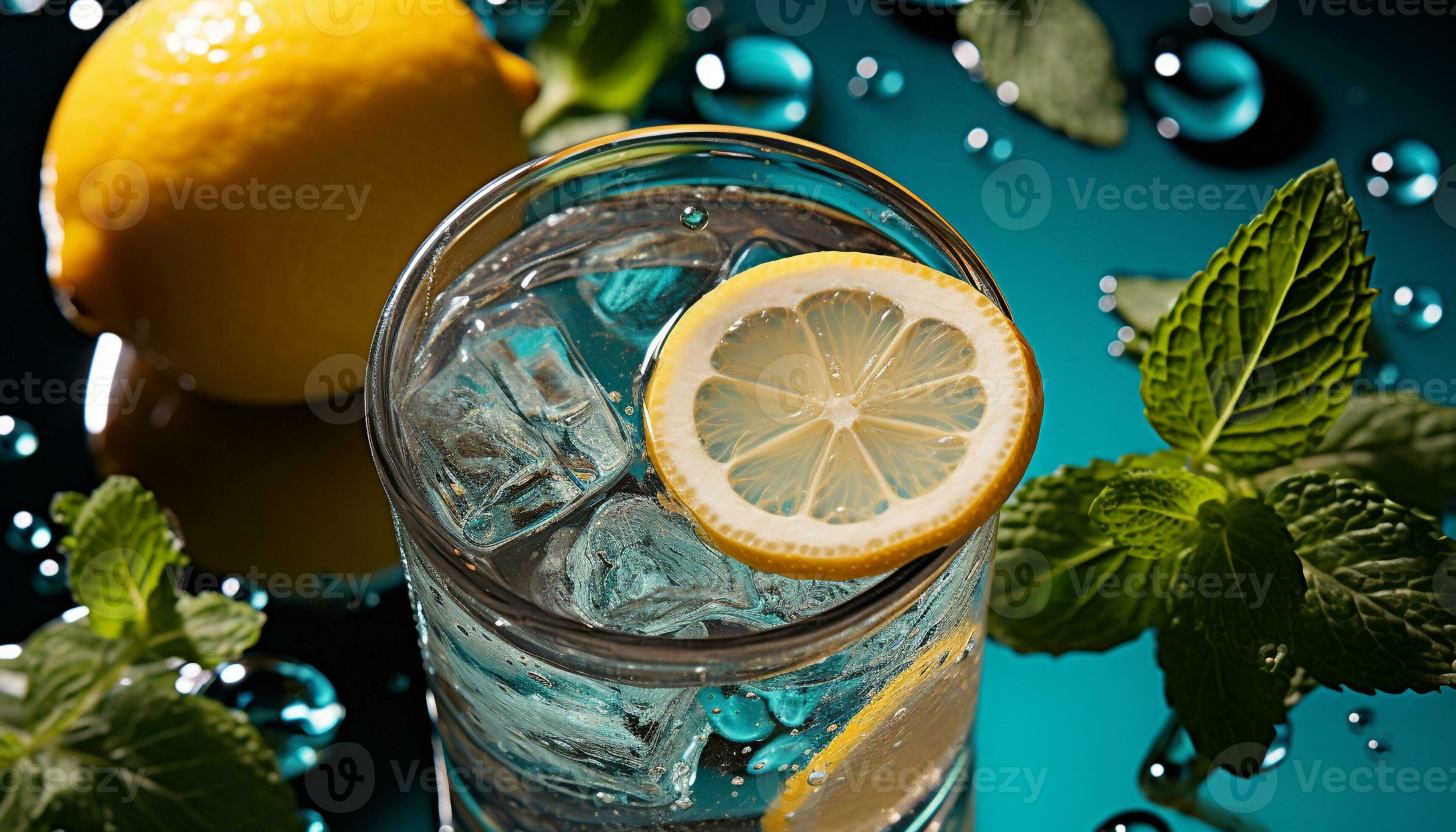 AI generated Refreshing citrus cocktail on a wooden table generated by AI 36210683 Stock Photo ...