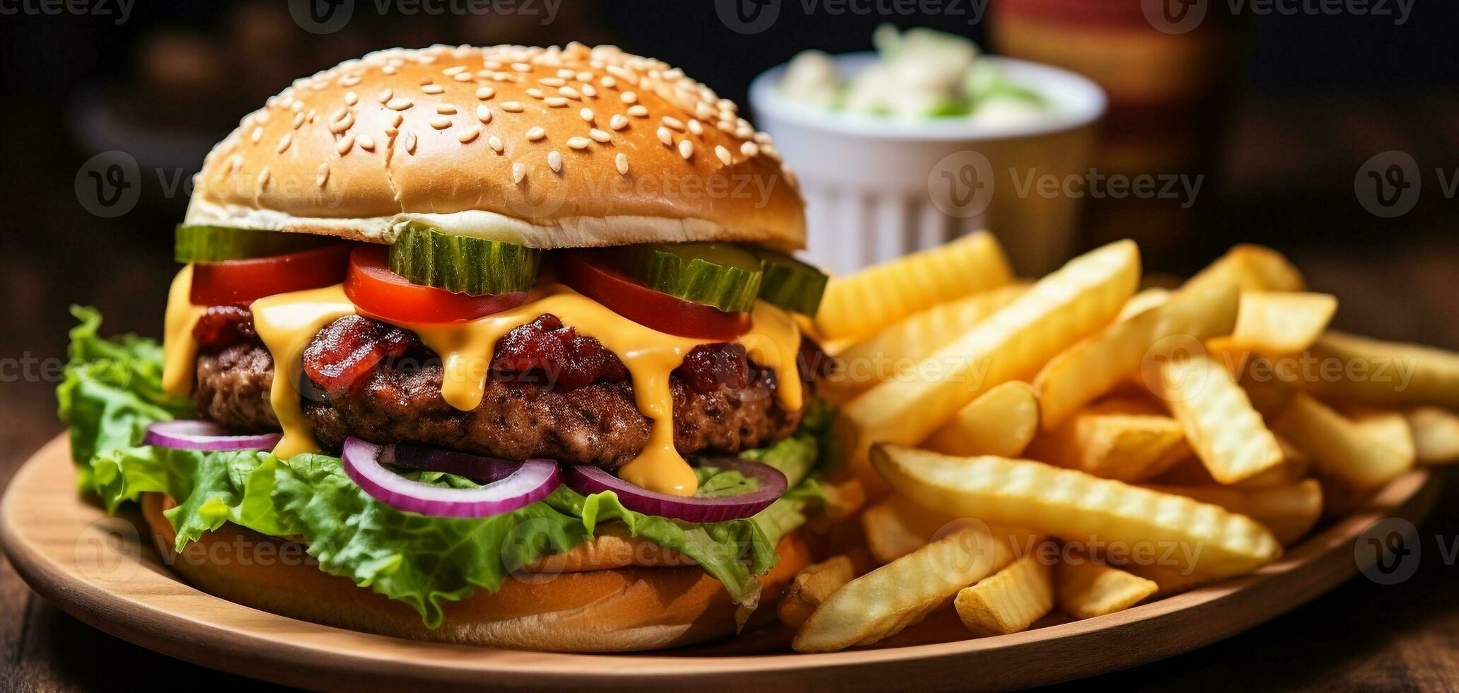 Ai Generated Melting Cheddar On Homemade Burger Ready To Eat Generated By Ai 36210836 Stock