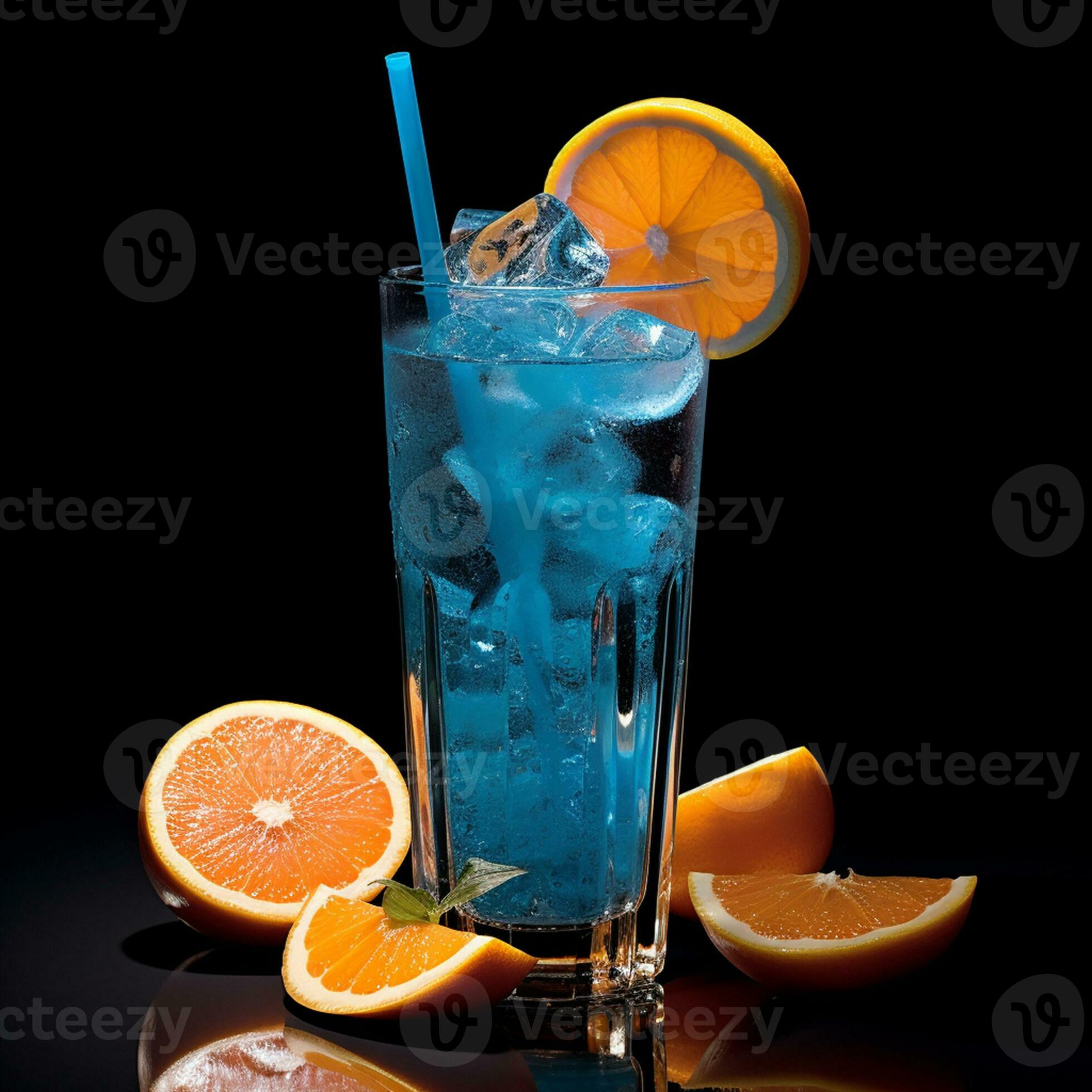 AI generated Refreshing citrus cocktail with ice, lemon, and mint generated by AI 36211093 Stock ...