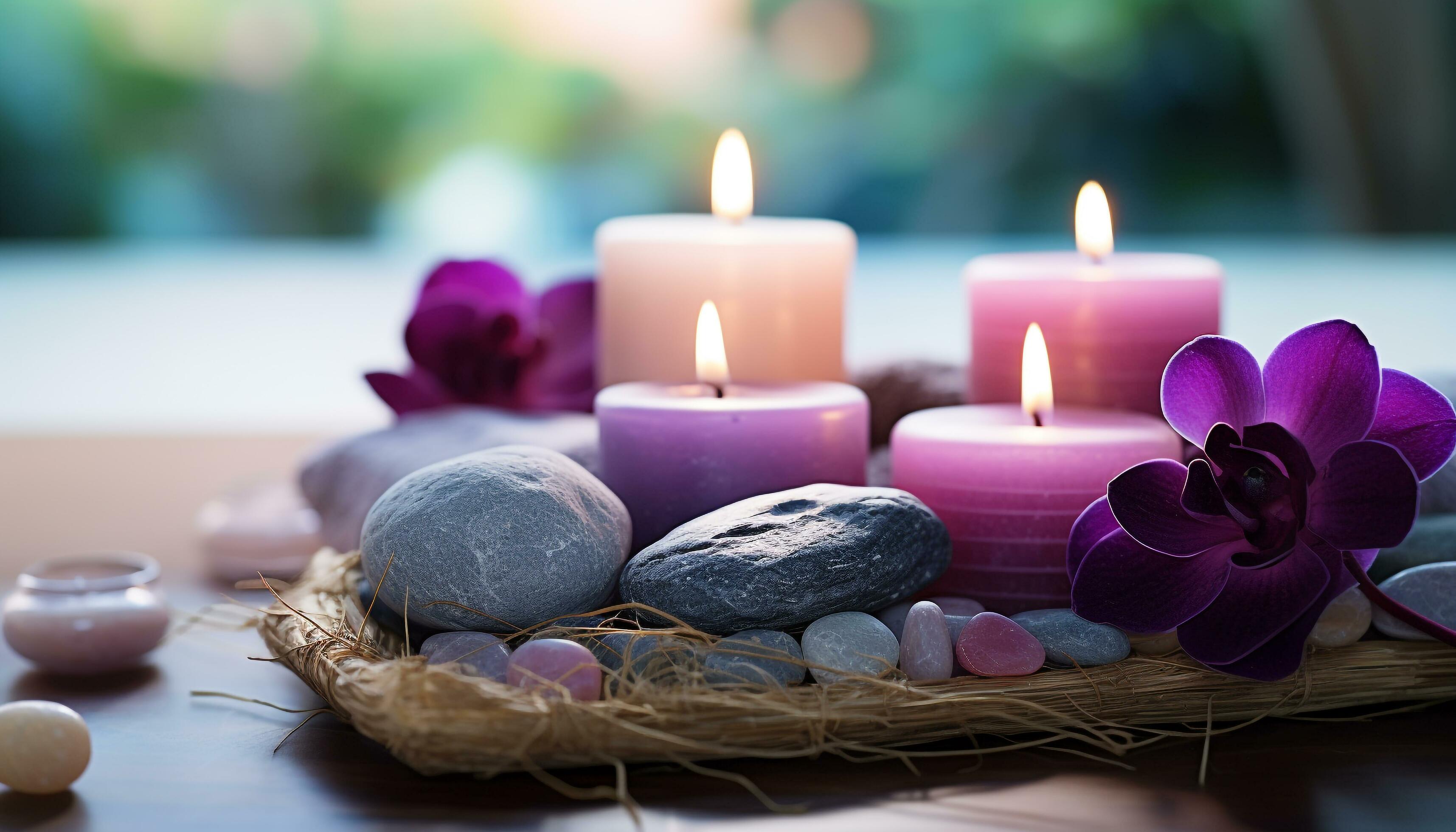 AI generated Relaxation and wellbeing in a candlelit spa generated by AI 36212662 Stock Photo at ...
