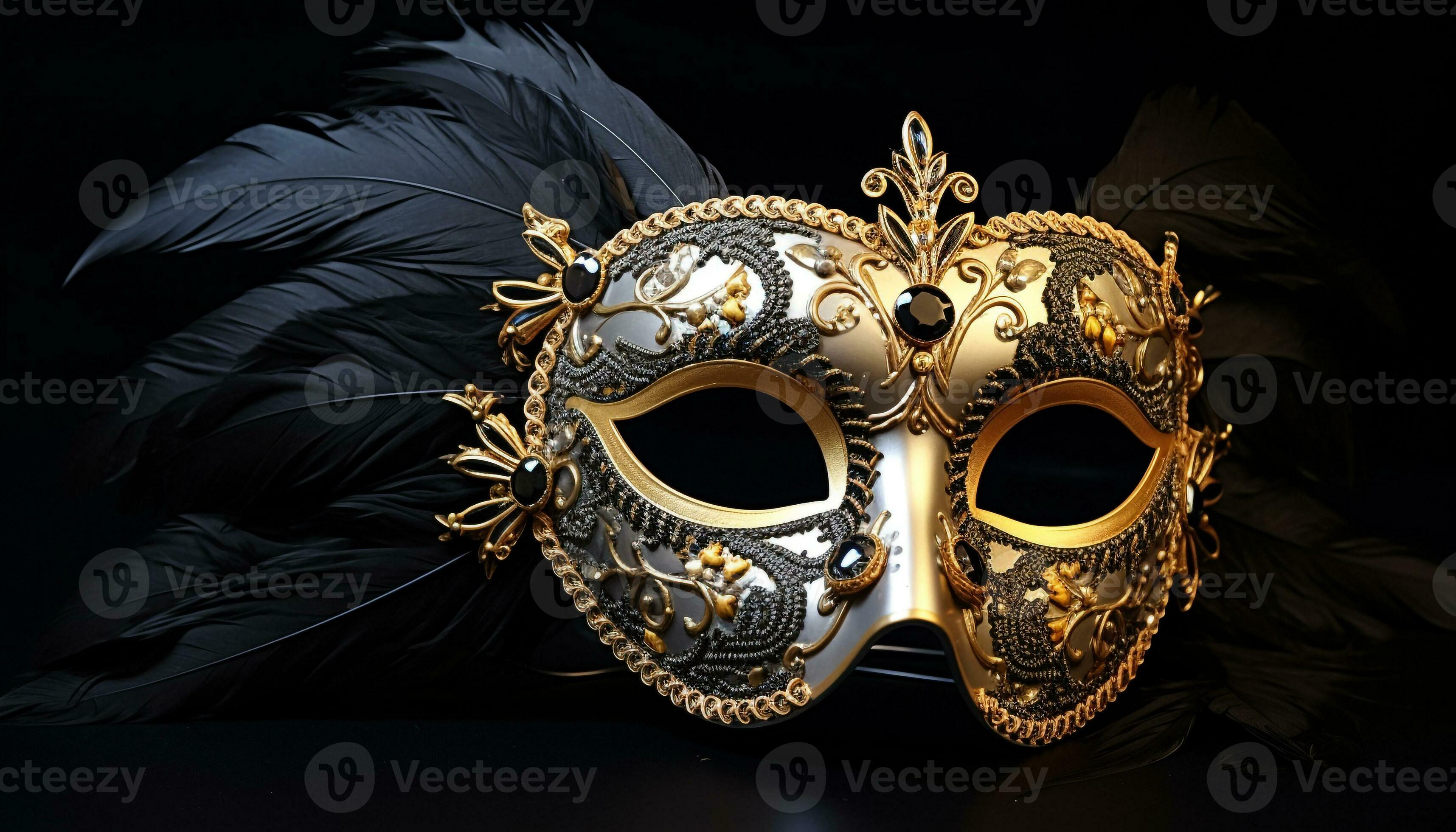 Ai Generated Feathered Mask Brings Mystery And Elegance To Celebration