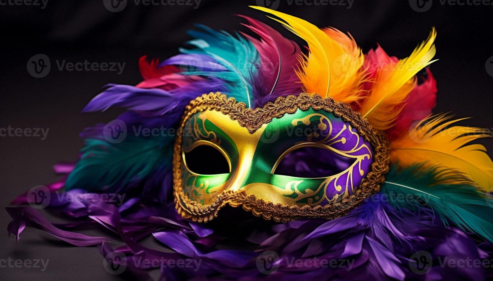 Ai Generated Feathered Mask Brings Elegance To Mardi Gras Celebration