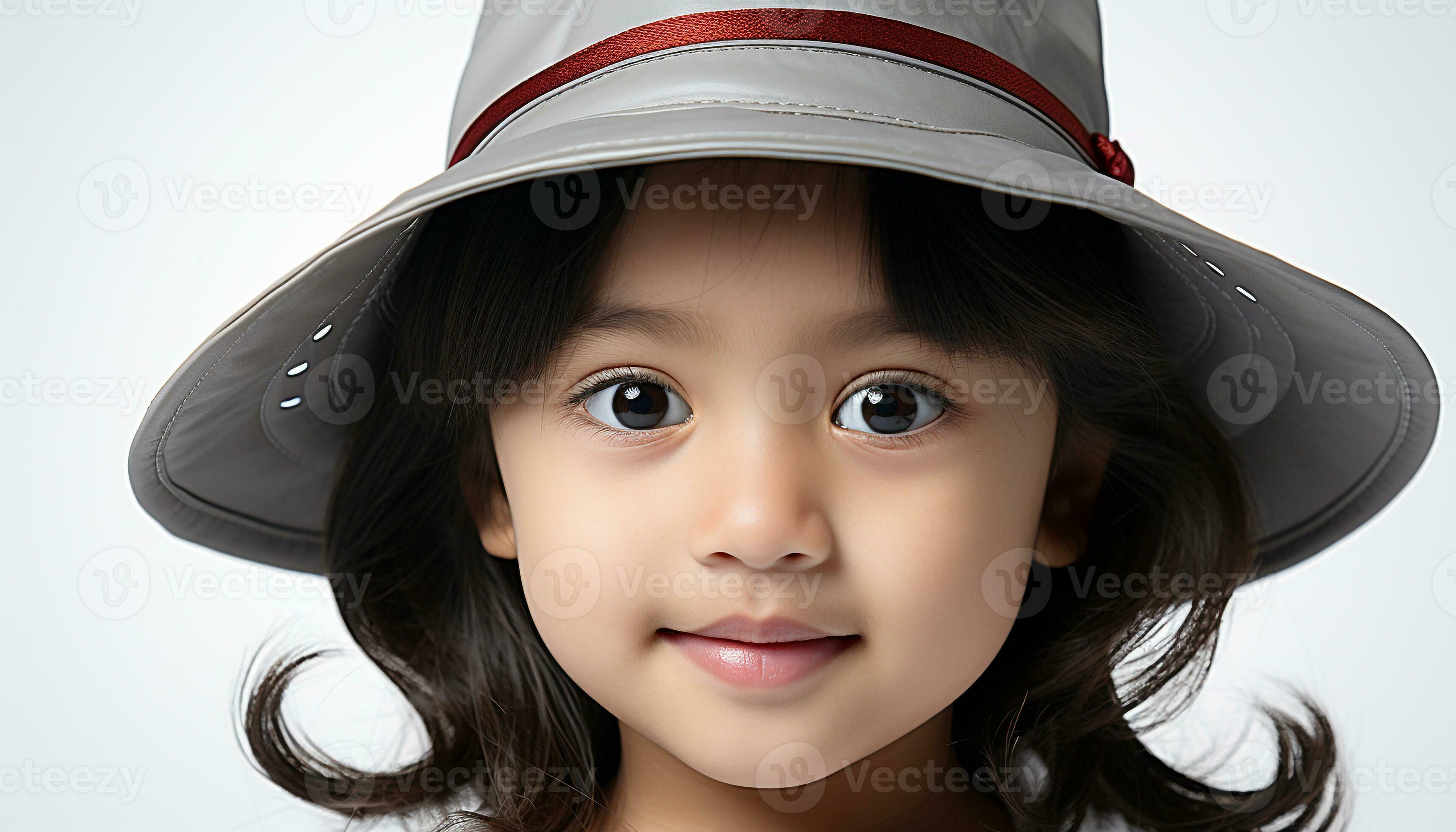 AI generated Cute child smiling, portrait of cheerful happiness ...