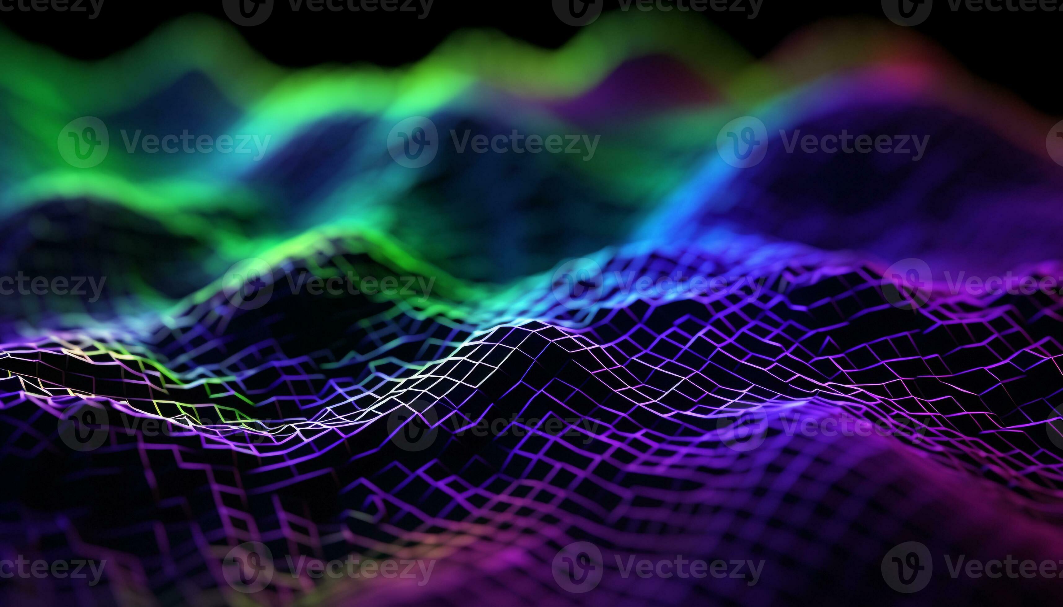 AI generated Futuristic wave pattern in glowing multi colored backdrop generated by AI 36219314 ...